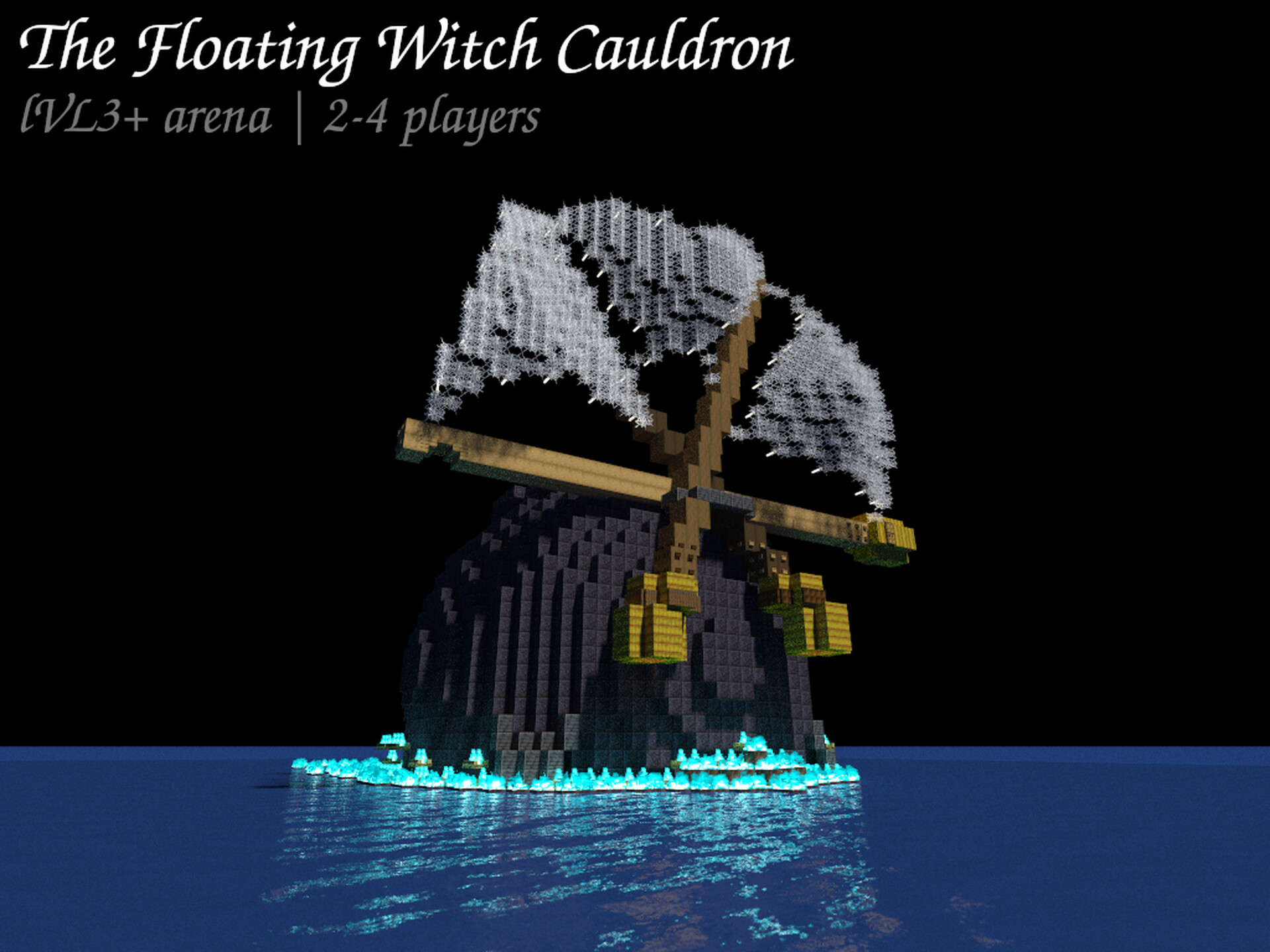 The Floating Witch Cauldron [LVL 3+ arena] Minecraft Map