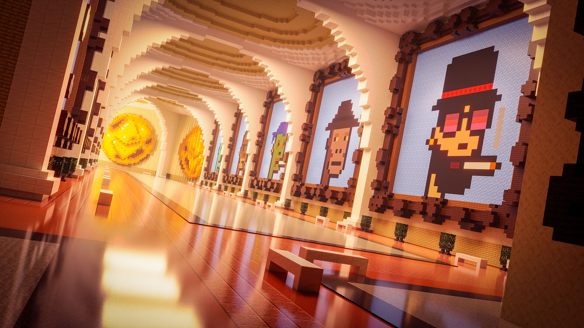 Louvre CryptoPunk Museum — A 2700x1000 1-to-1 Minecraft Recreation ...