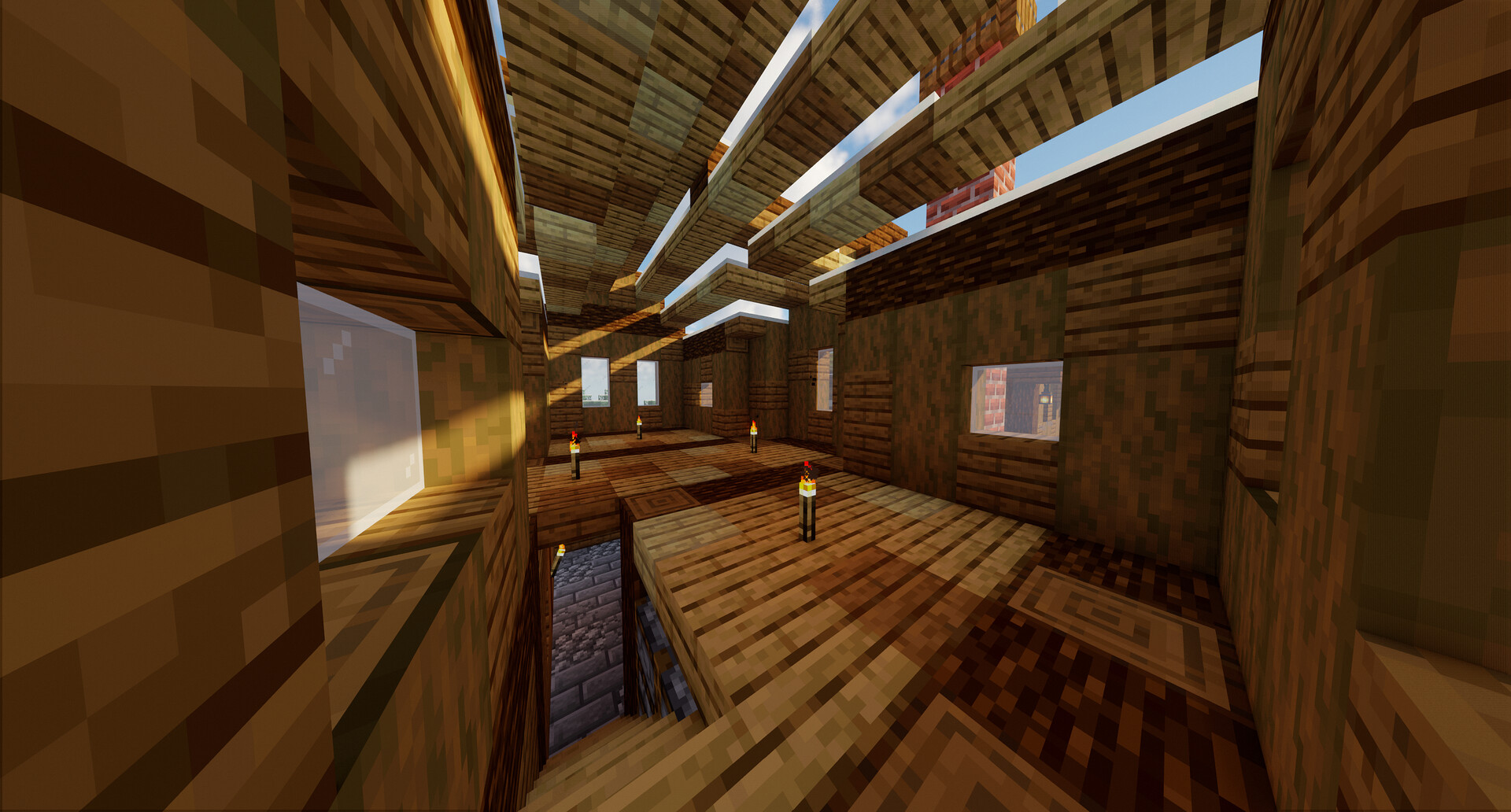 Lovely Snow Village - Two House Base, Storage, Workspace Minecraft Map