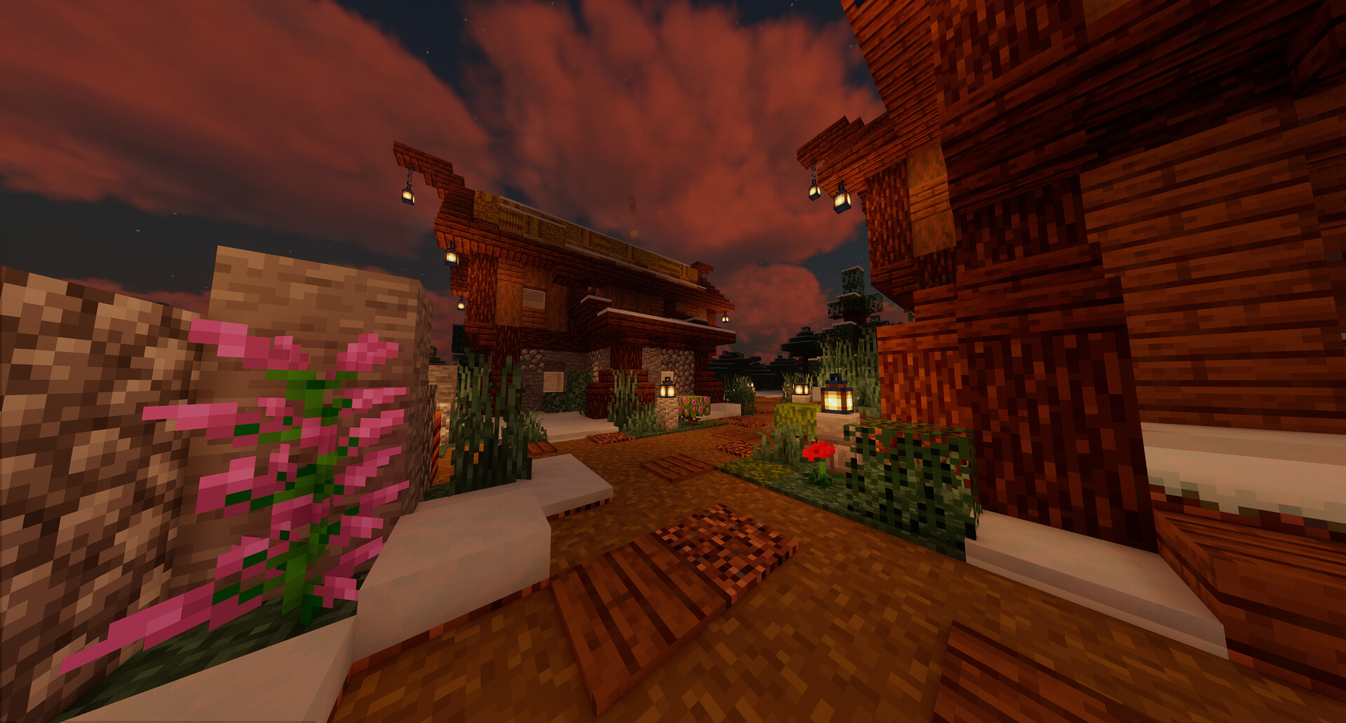 Lovely Snow Village - Two House Base, Storage, Workspace Minecraft Map