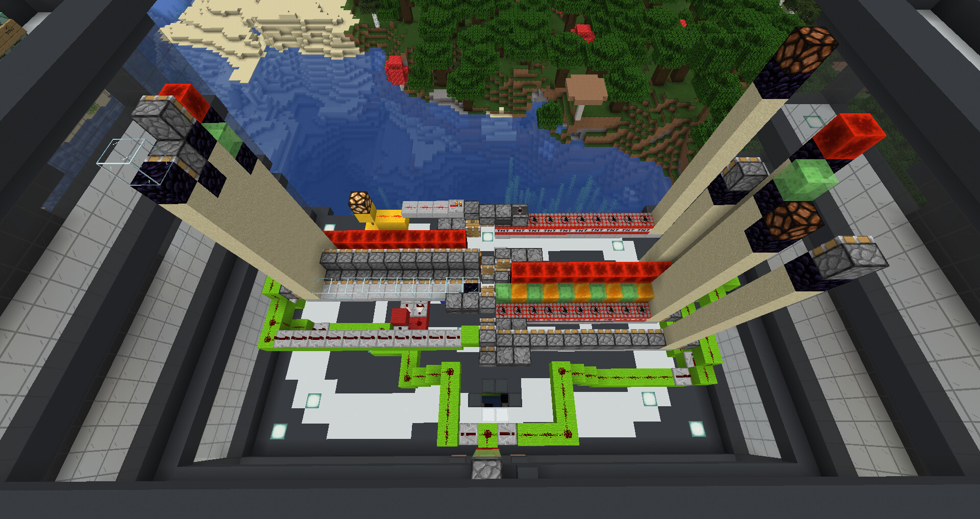 Auto-Building Flying Machines Minecraft Map