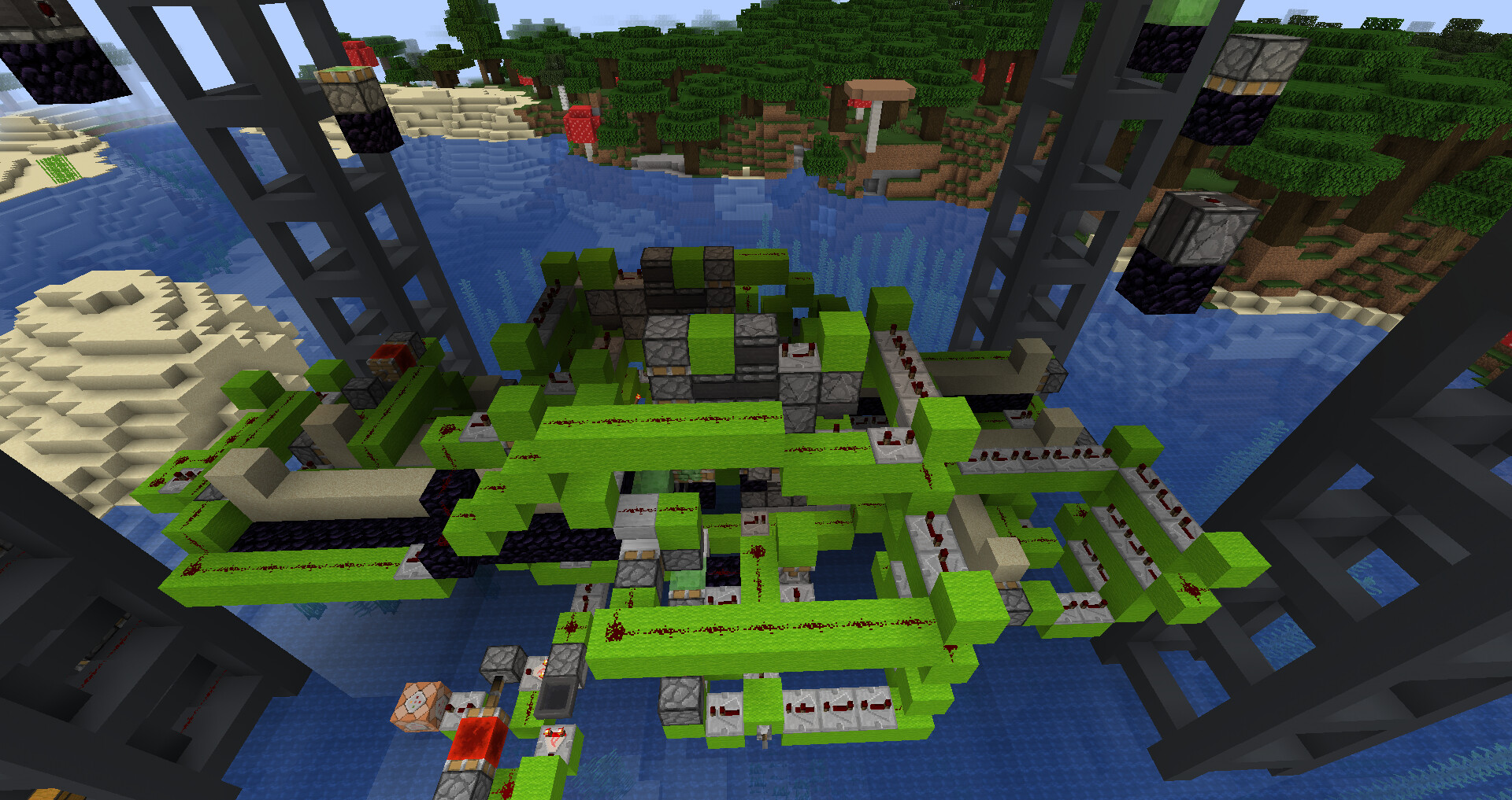 Auto-Building Flying Machines Minecraft Map