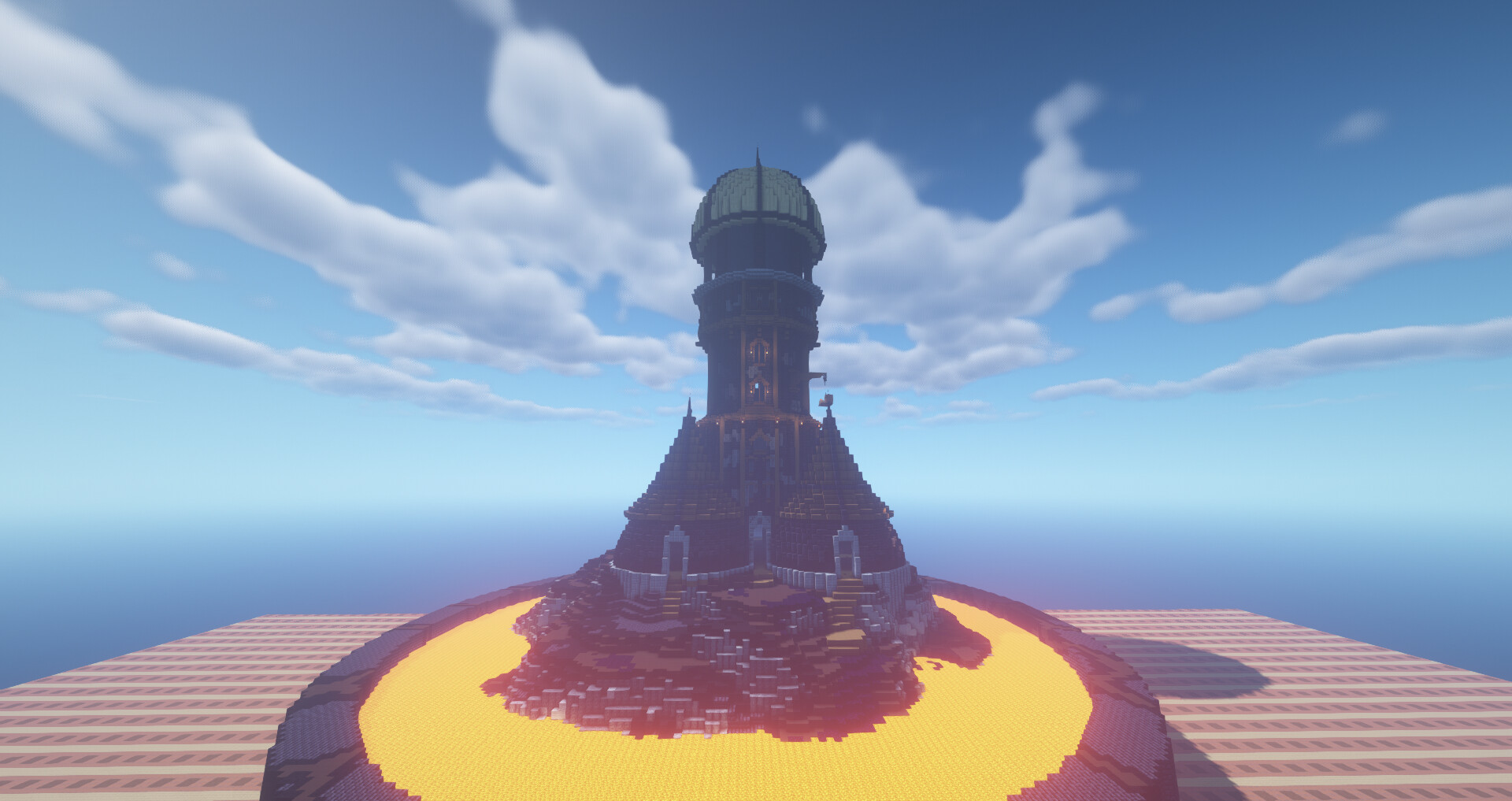 Small tower over a lava lake Minecraft Map