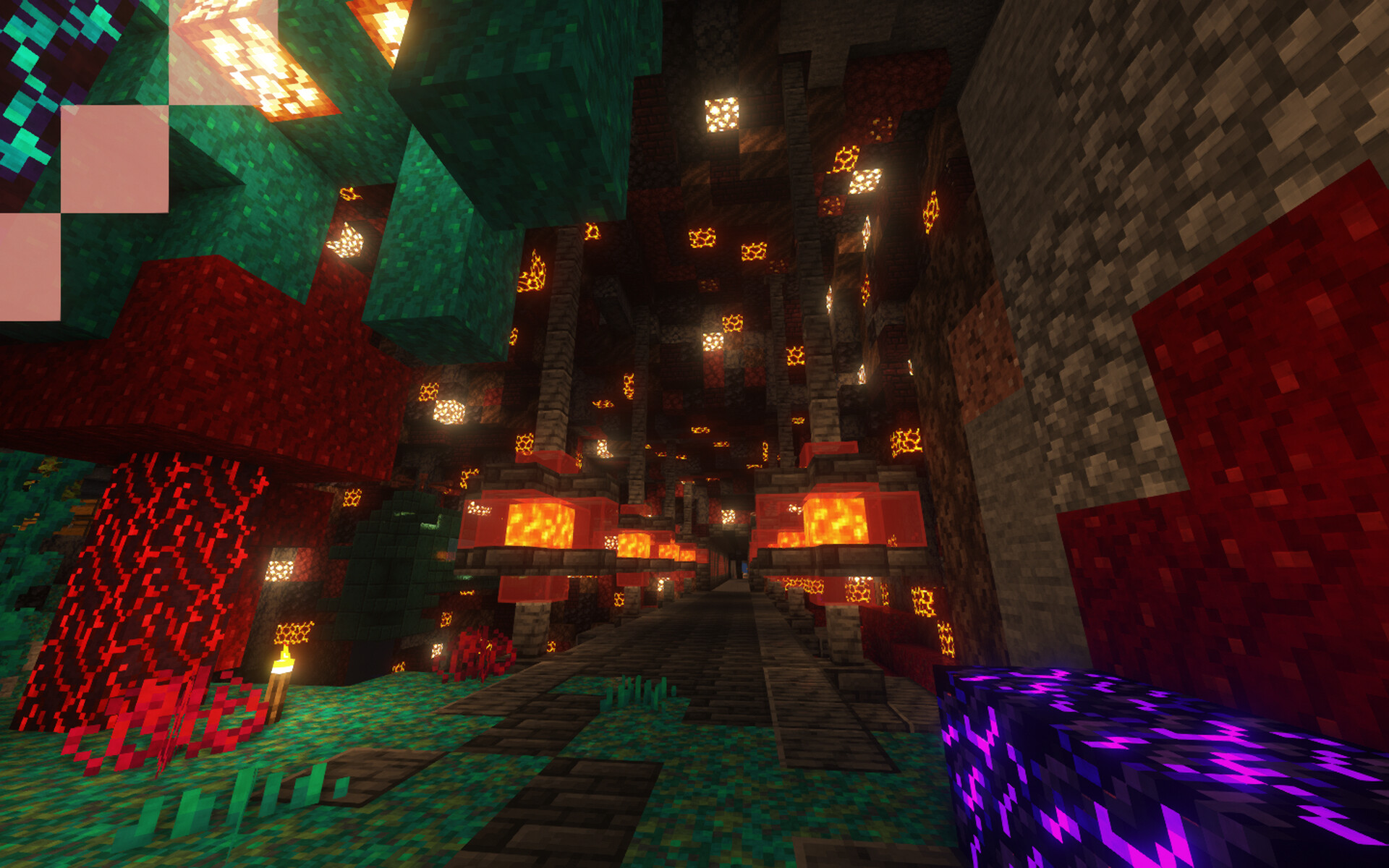My Cave Base + topside view with volcano Minecraft Map