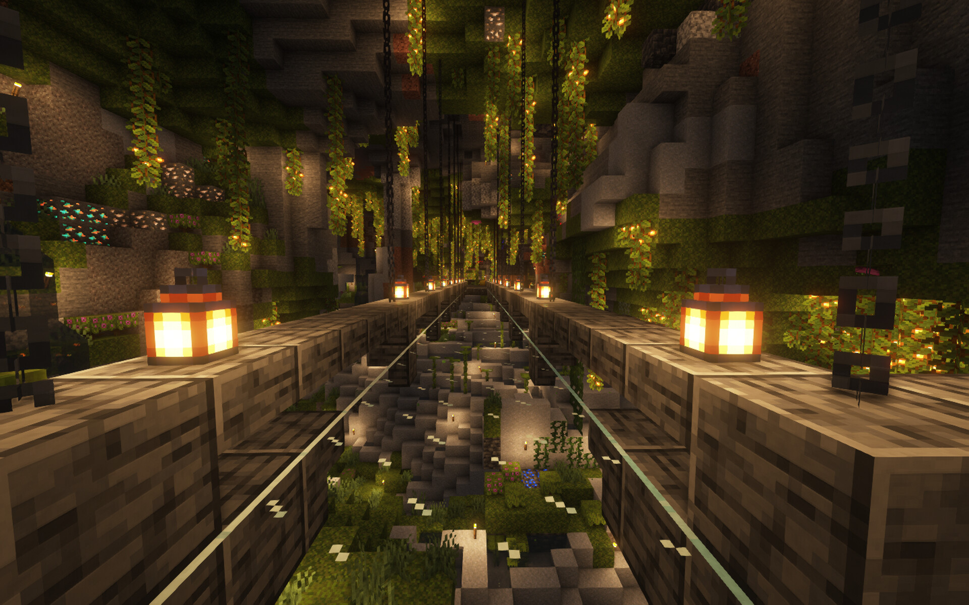 My Cave Base + topside view with volcano Minecraft Map