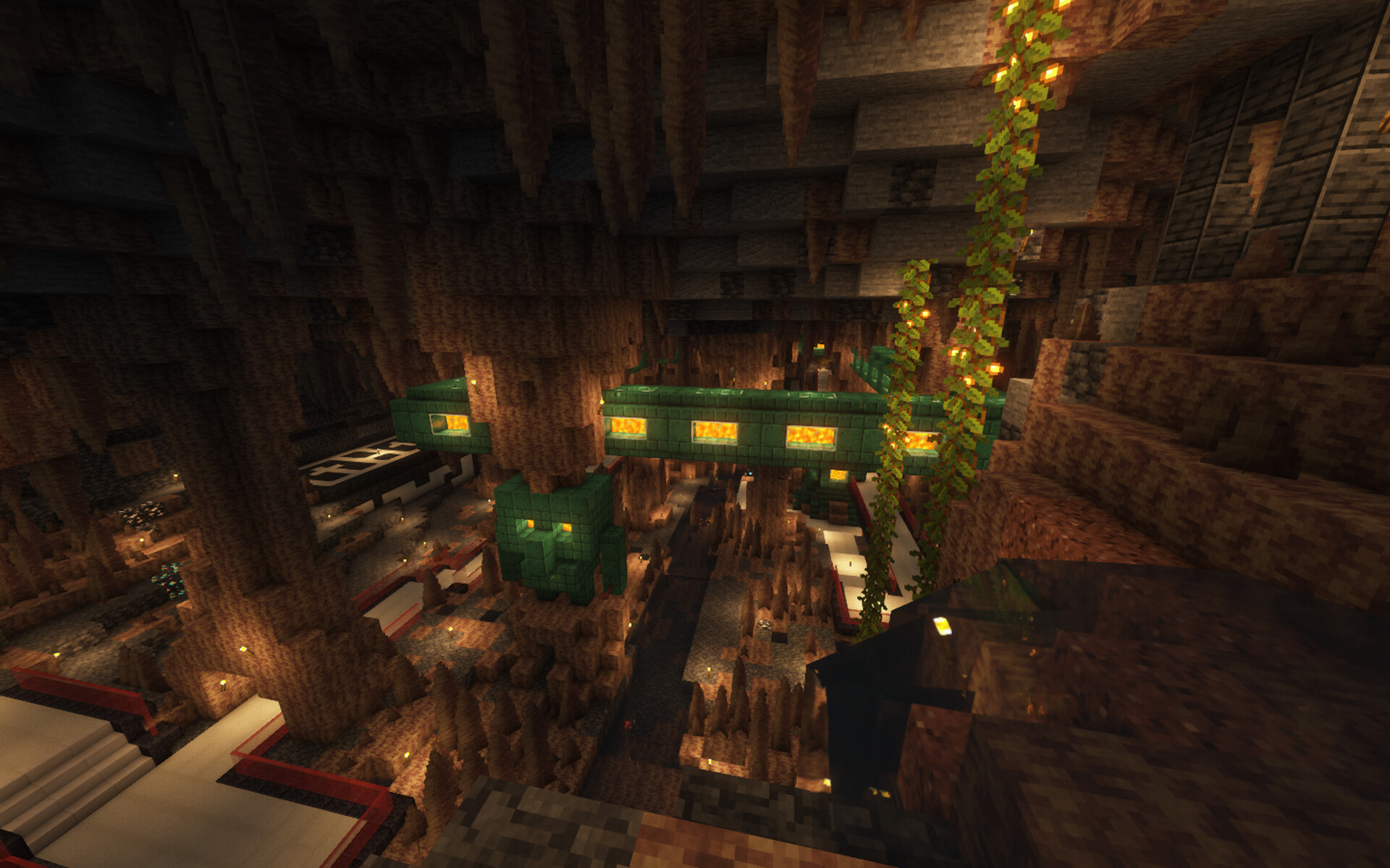 My Cave Base + topside view with volcano Minecraft Map