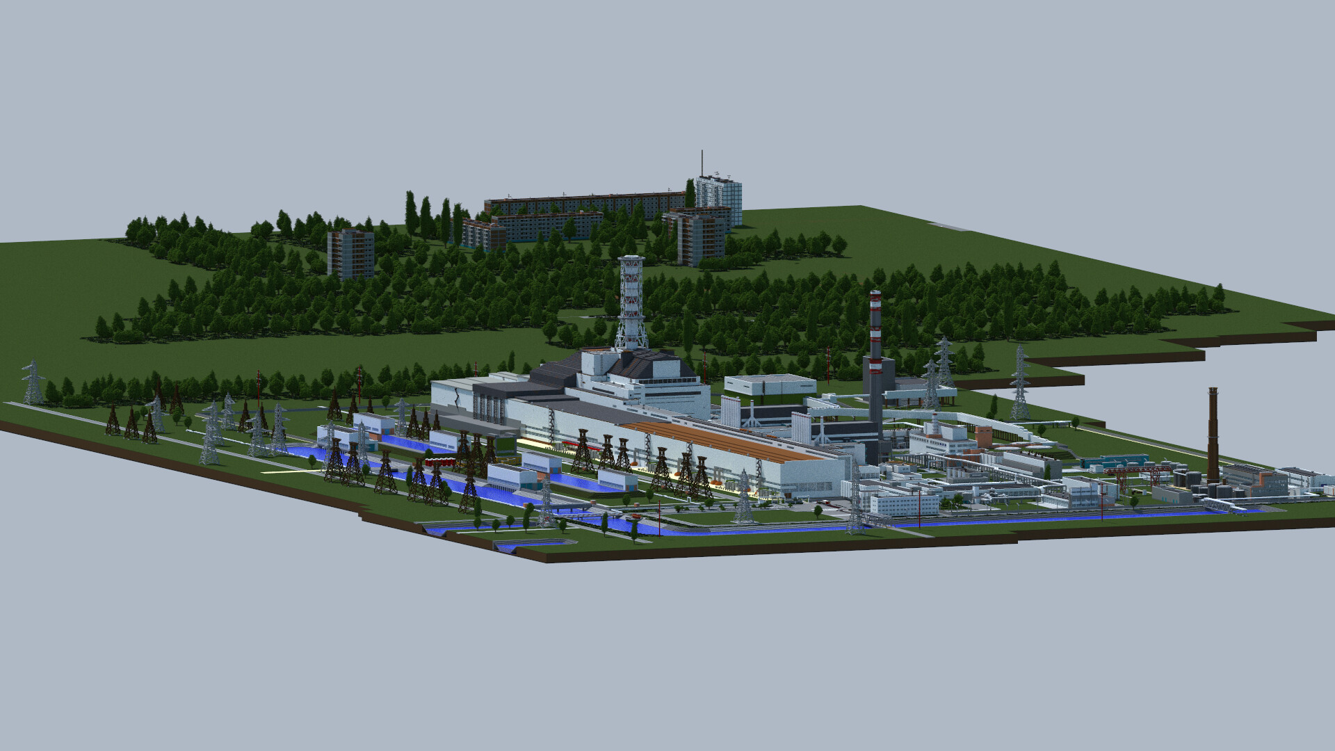 Chernobyl nuclear power plant Minecraft Map