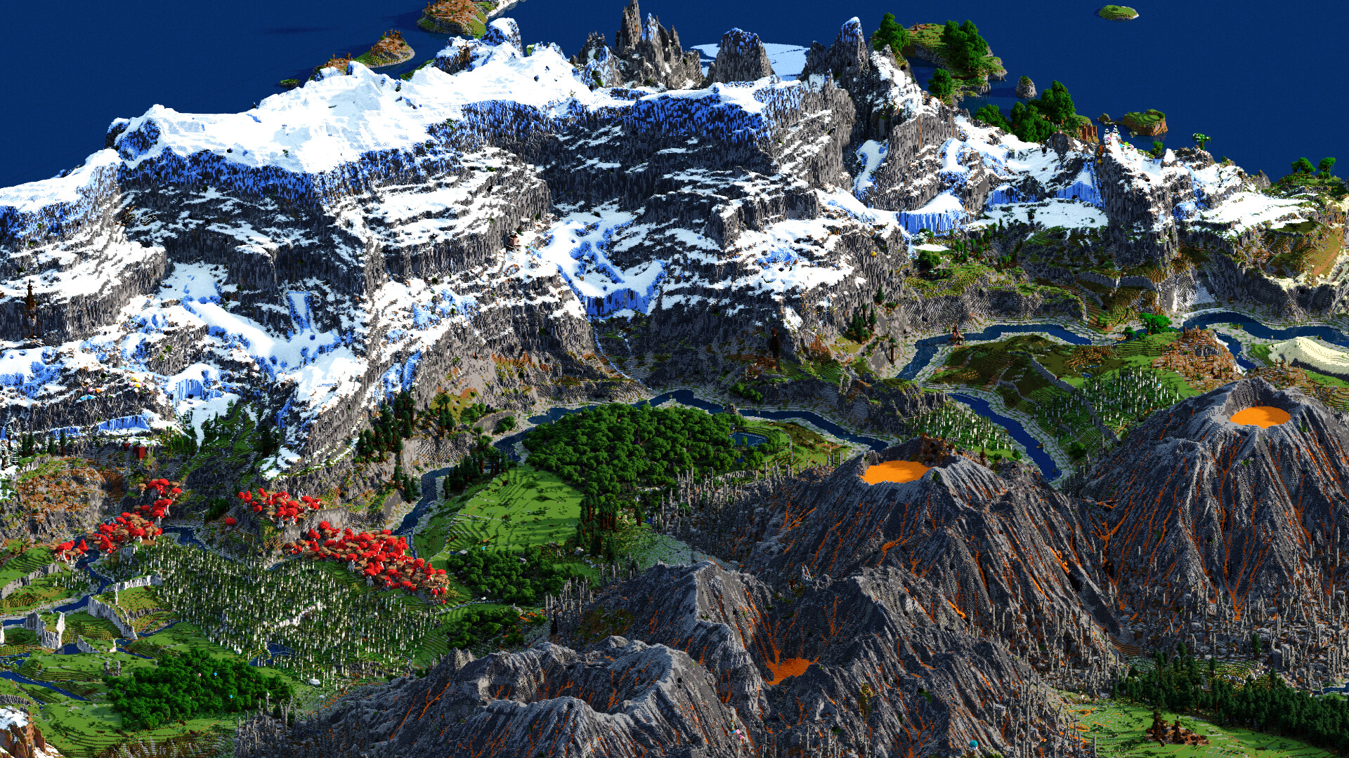[Sorypso] Volcano-splitted Island [ 3k, 1.19+, Minecraft Survival World, Download, Java Map ...