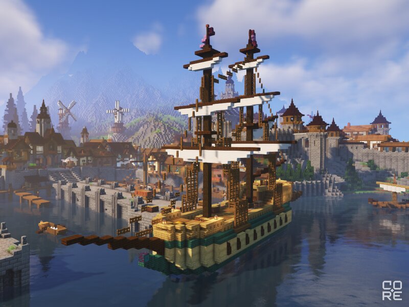 Small Medieval Sailboat [Download] - CORE Studios Minecraft Map