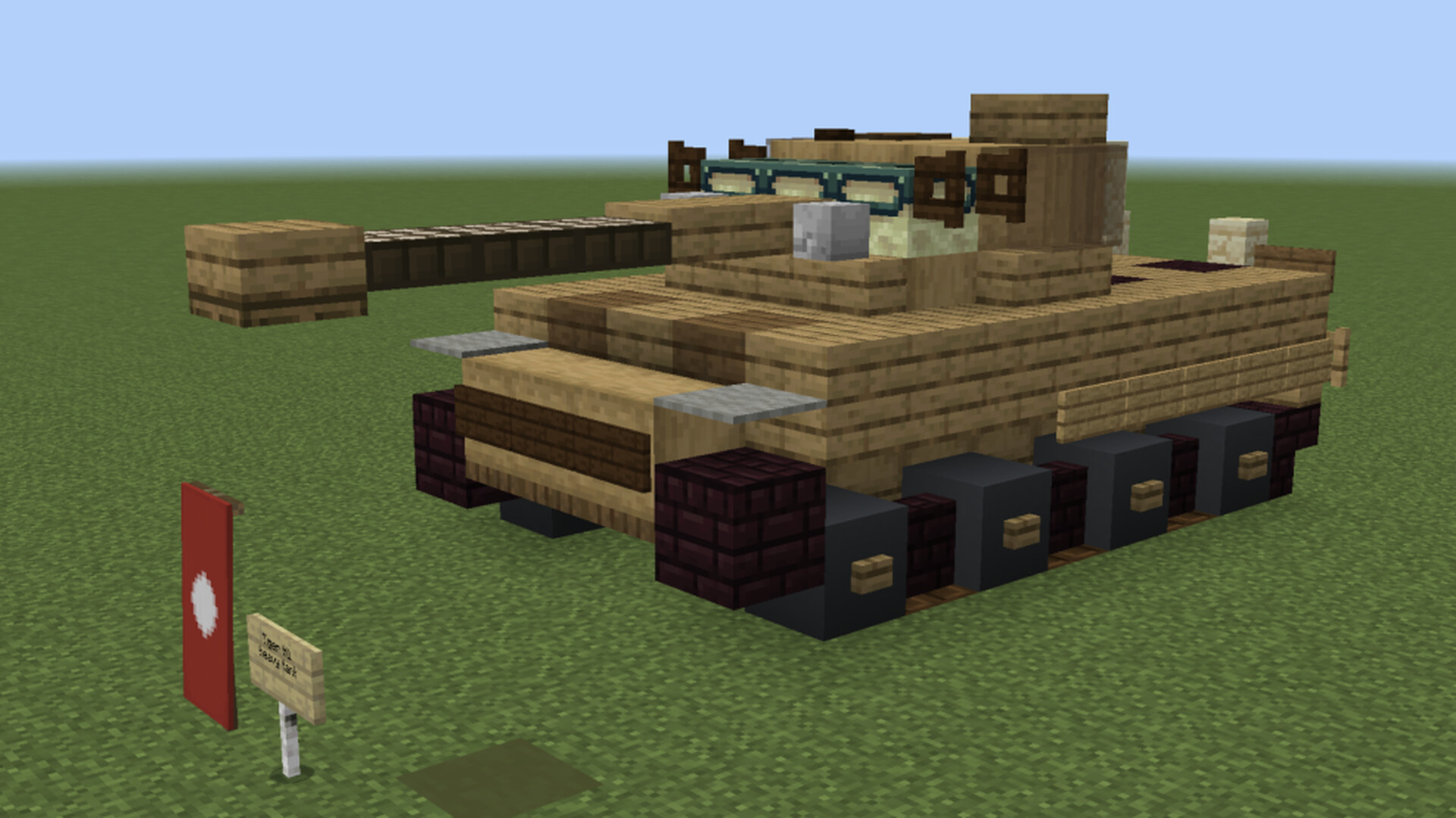 1.5:1 scale Tiger I heavy tank (Tiger H1 and E) Minecraft Map