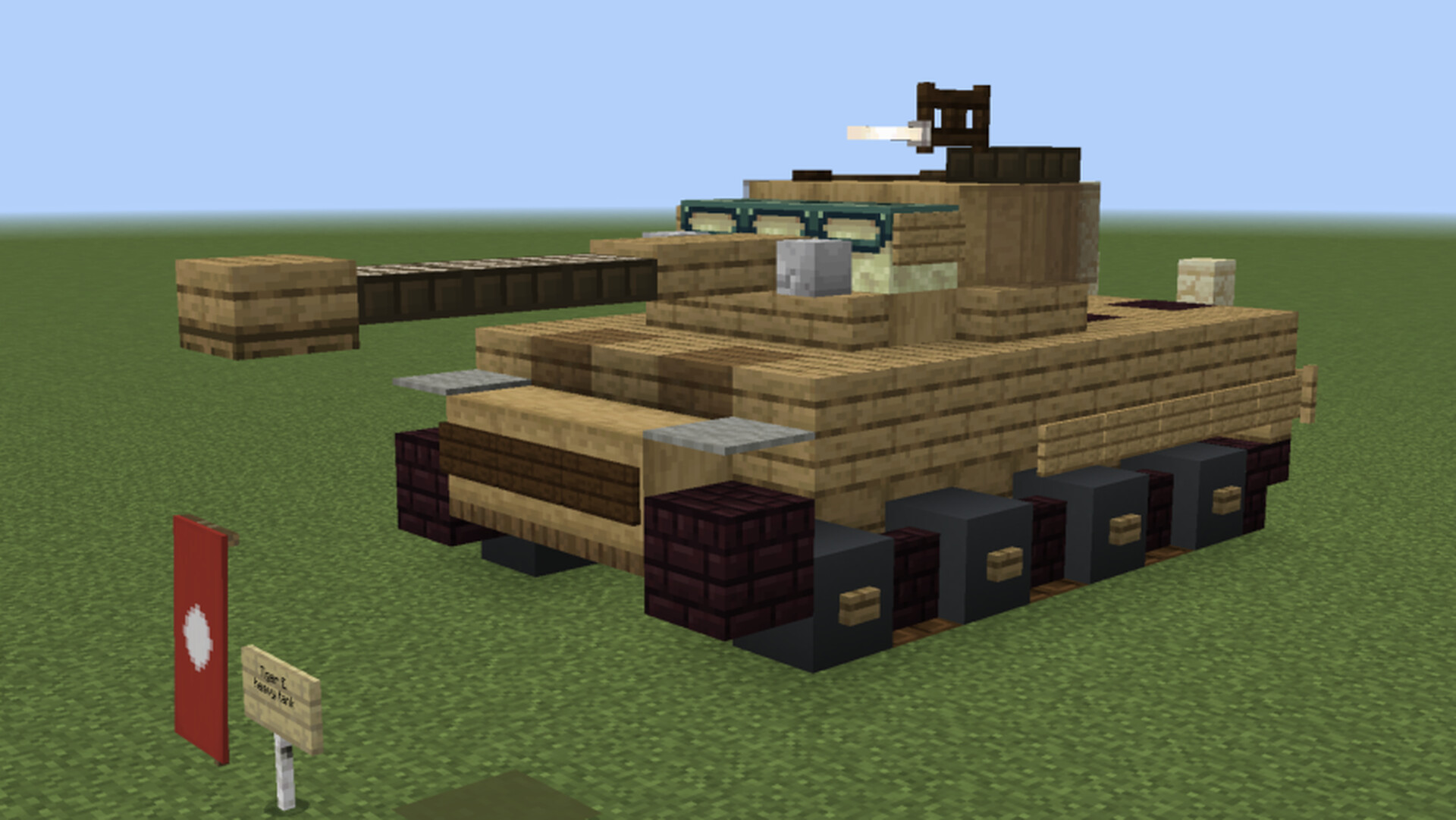 1.5:1 scale Tiger I heavy tank (Tiger H1 and E) Minecraft Map