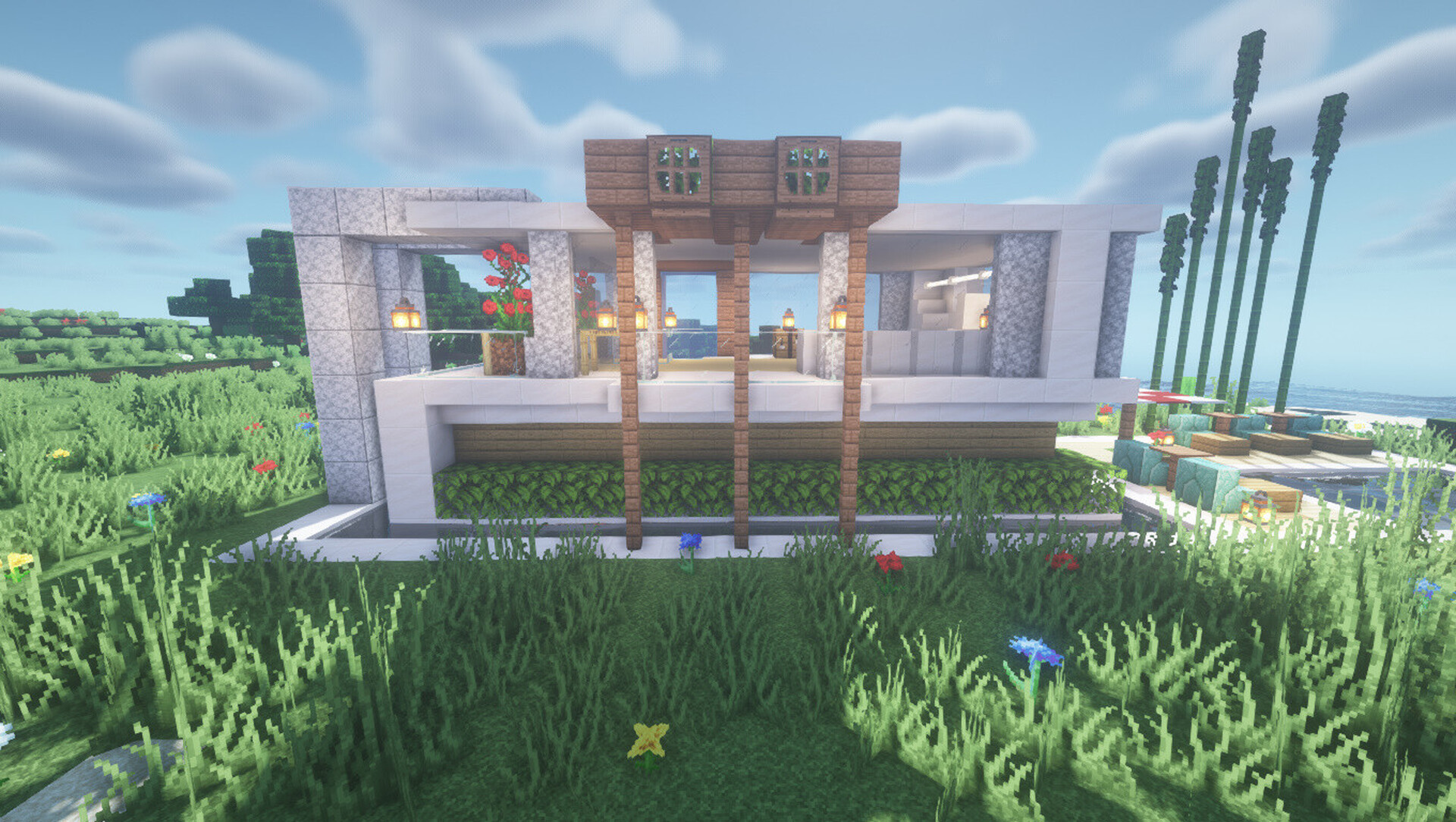 Modern Beach House (For Java & Bedrock) Minecraft Map