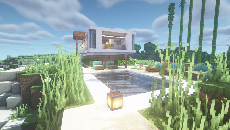 Modern Beach House (For Java & Bedrock) Minecraft Map