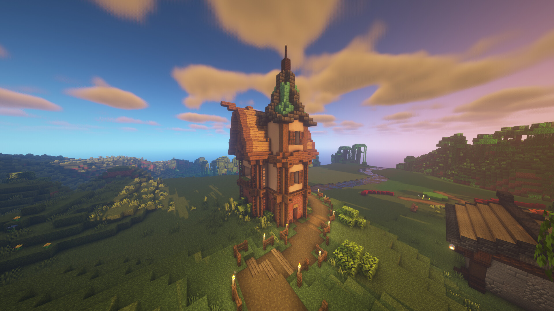 Mayor's Manor | 4 Story Medieval House Minecraft Map