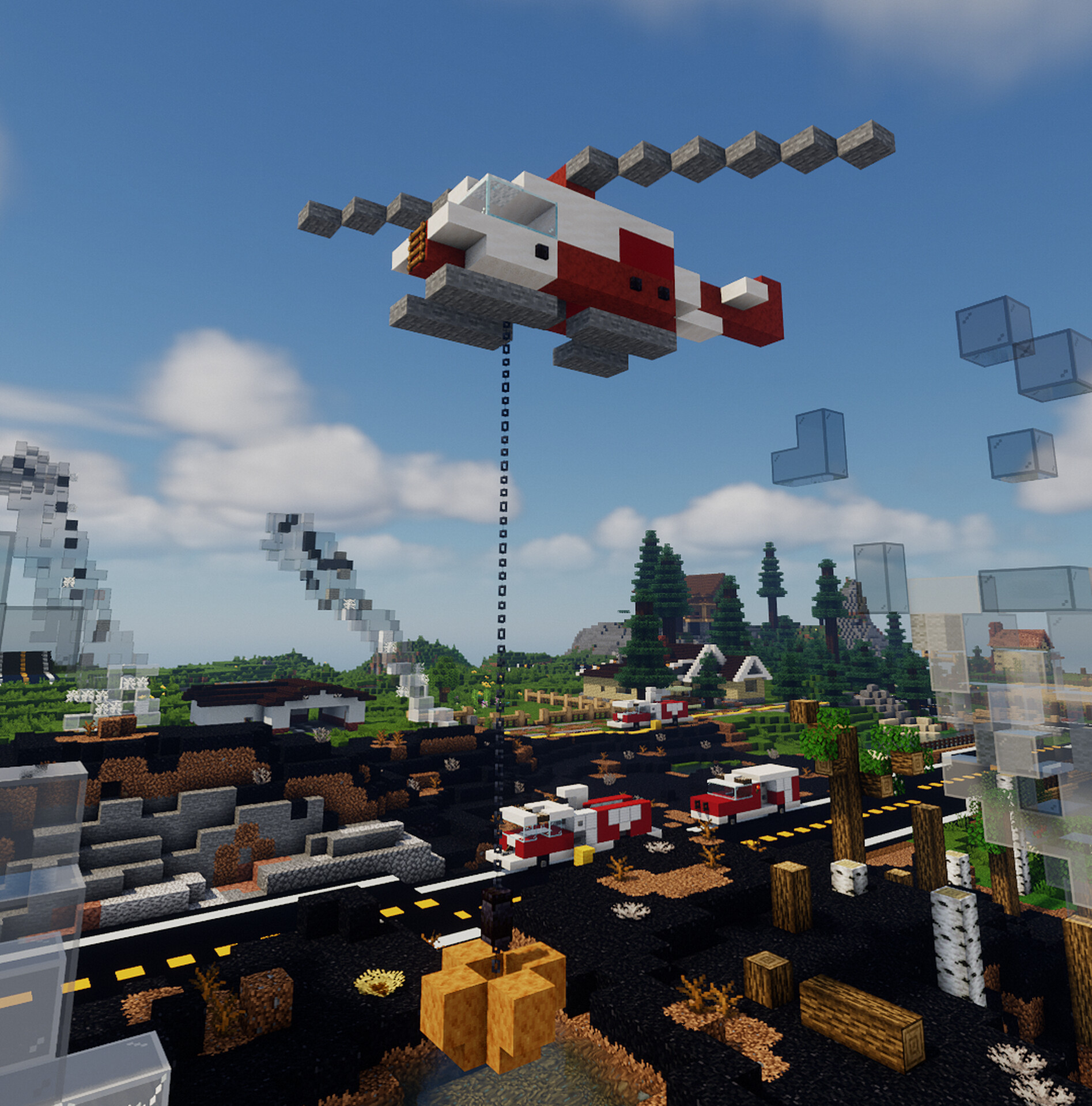 Cal Fire Super Huey | Firefighting Helicopter w/ Bucket Minecraft Map