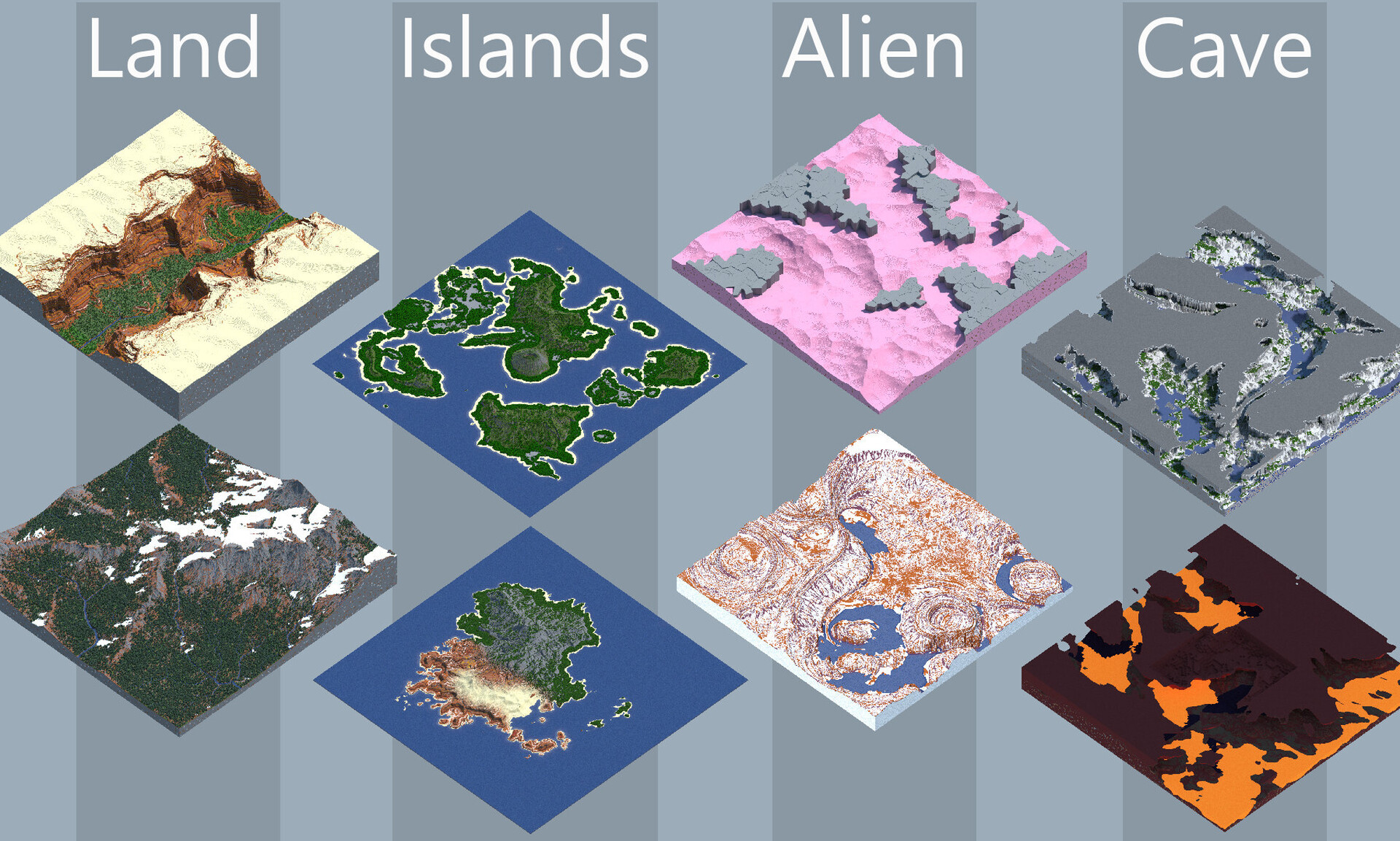 Custom Terrain Worlds (Promotional Materials) Minecraft Map