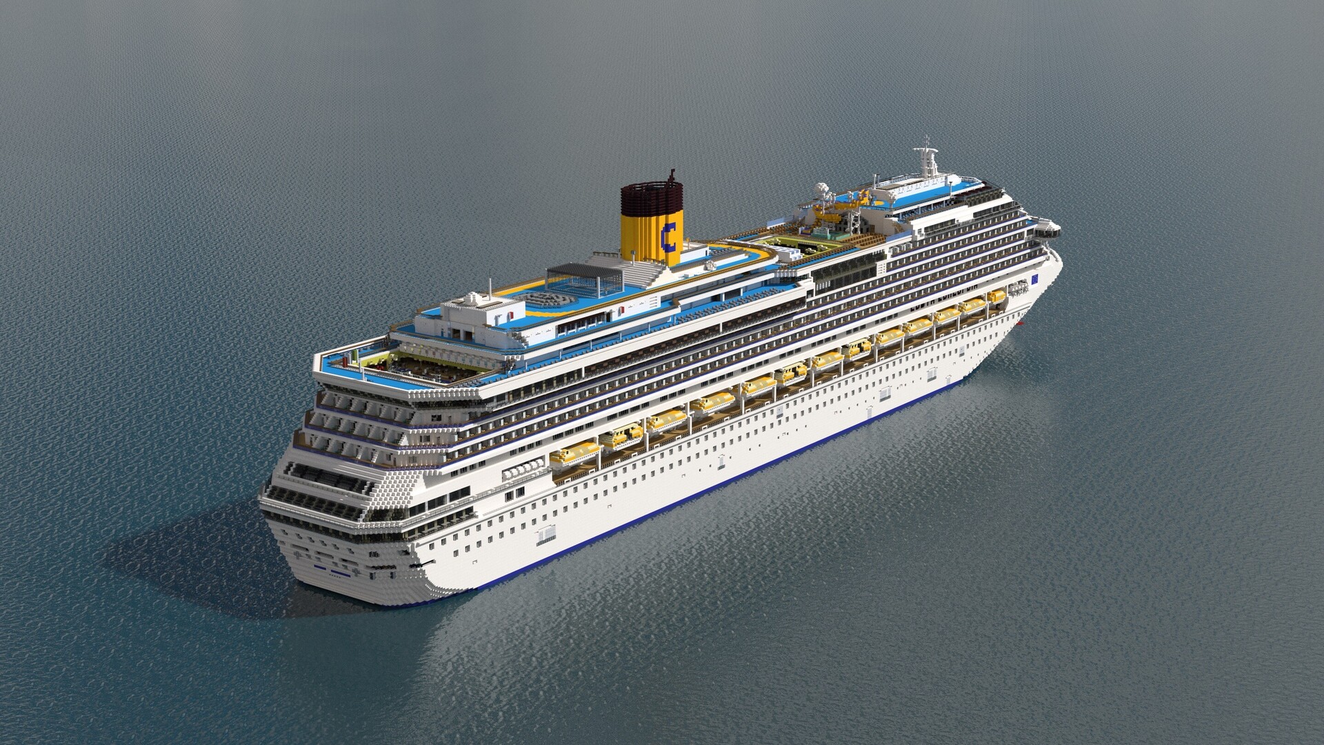 Costa Concordia 1.5/1 Scale Full Interior Replica (Download) Minecraft Map
