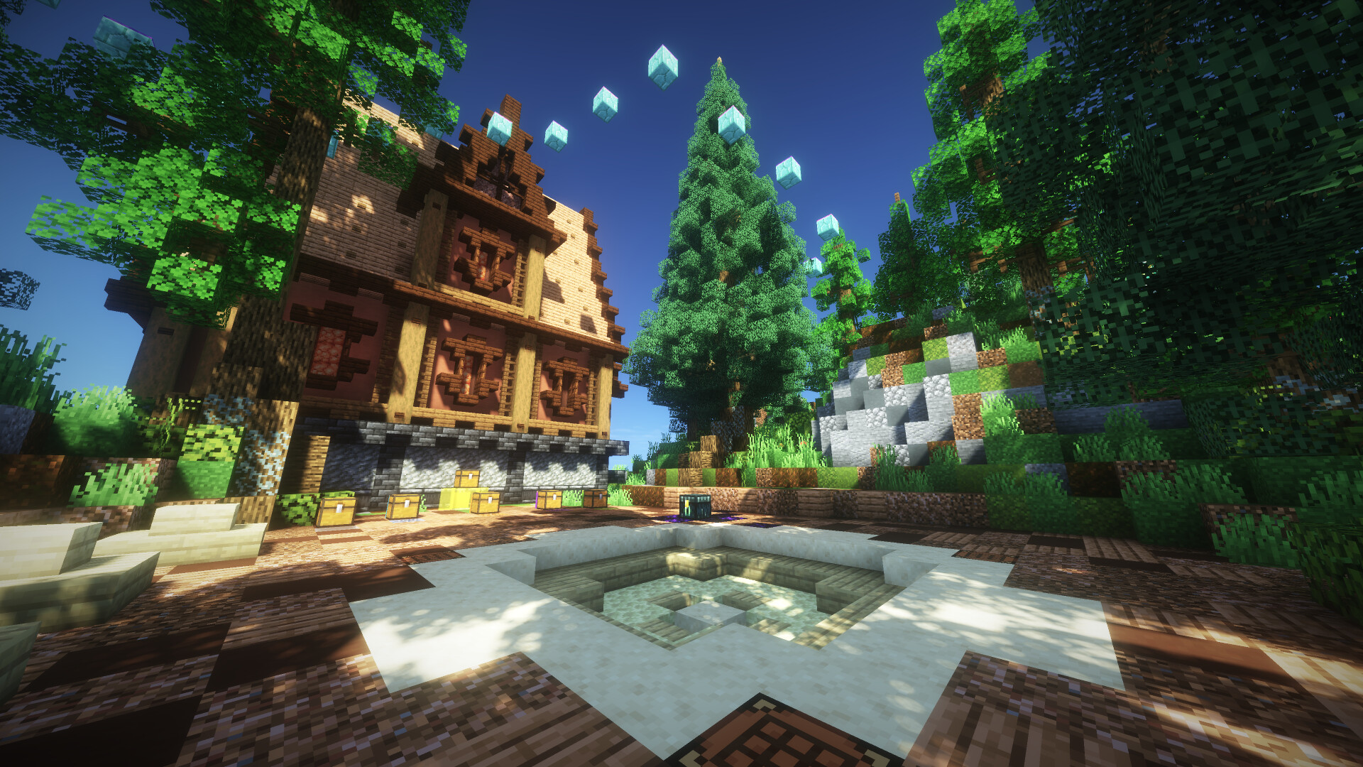 Skyblock forest/medieval spawn/hub/lobby Minecraft Map