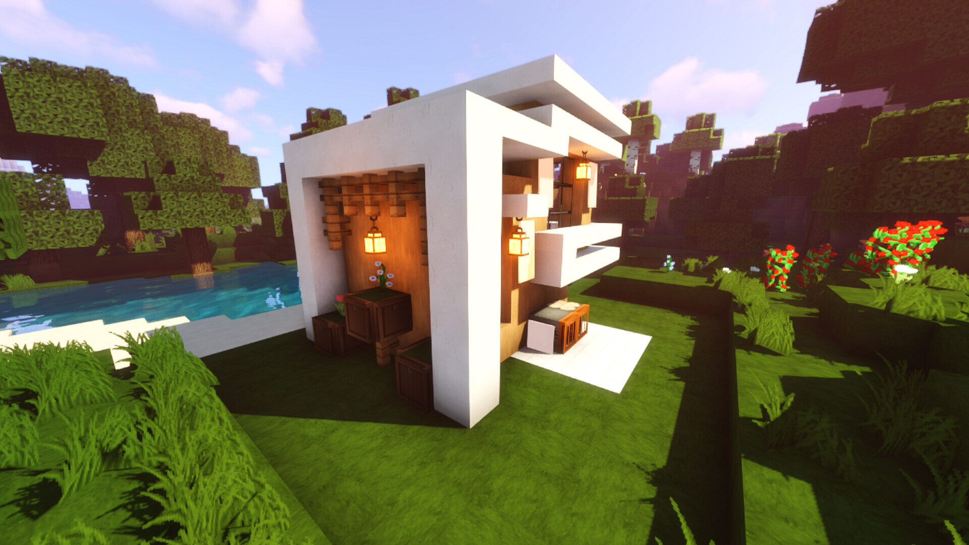 Small Modern House UNDER 1 Minute (Timelapse Below) Minecraft Map