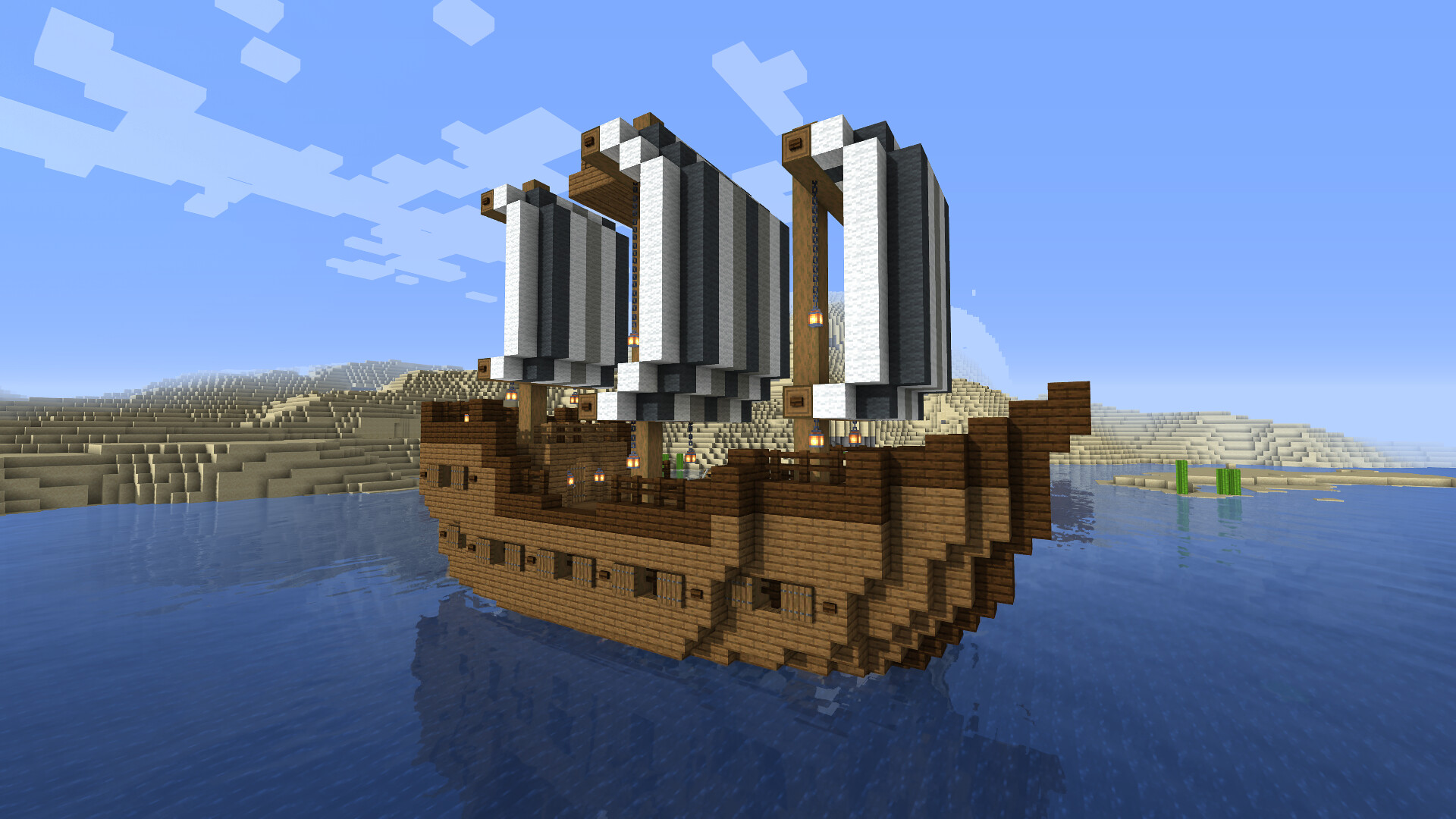 Three-Masted Sailing Ship Minecraft Map