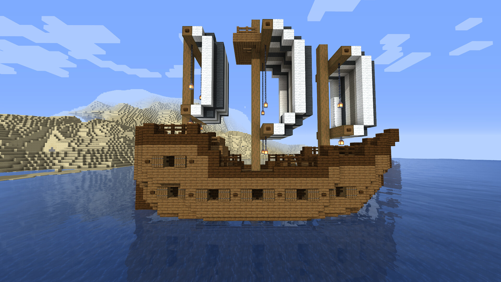 Three-Masted Sailing Ship Minecraft Map