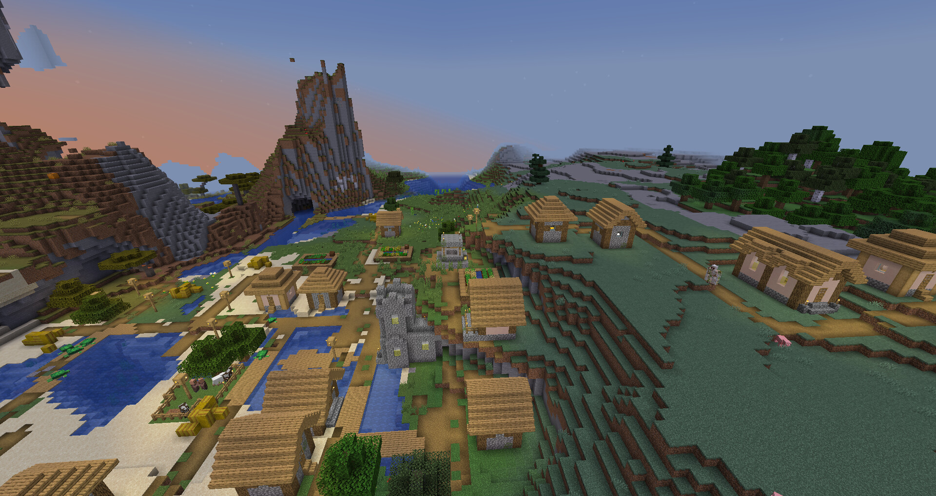 Secret base inside a village Minecraft Map