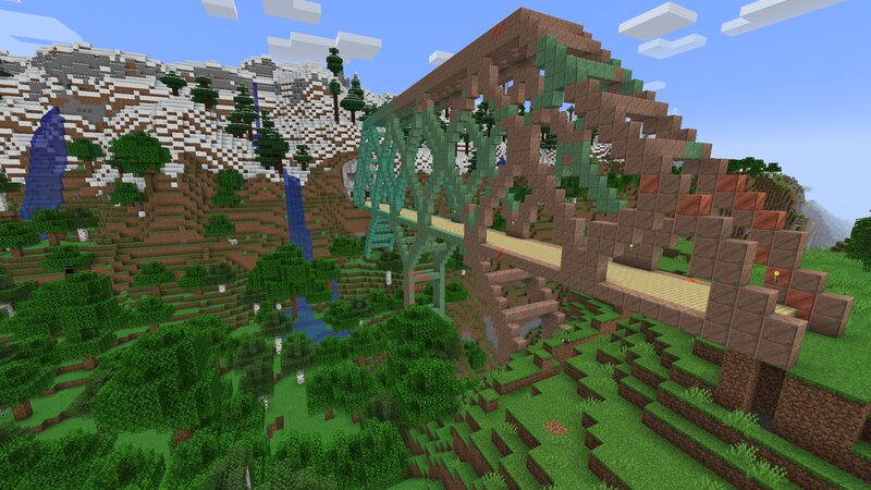 Copper "Oxidizing" Bridge -Schematic- Minecraft Map