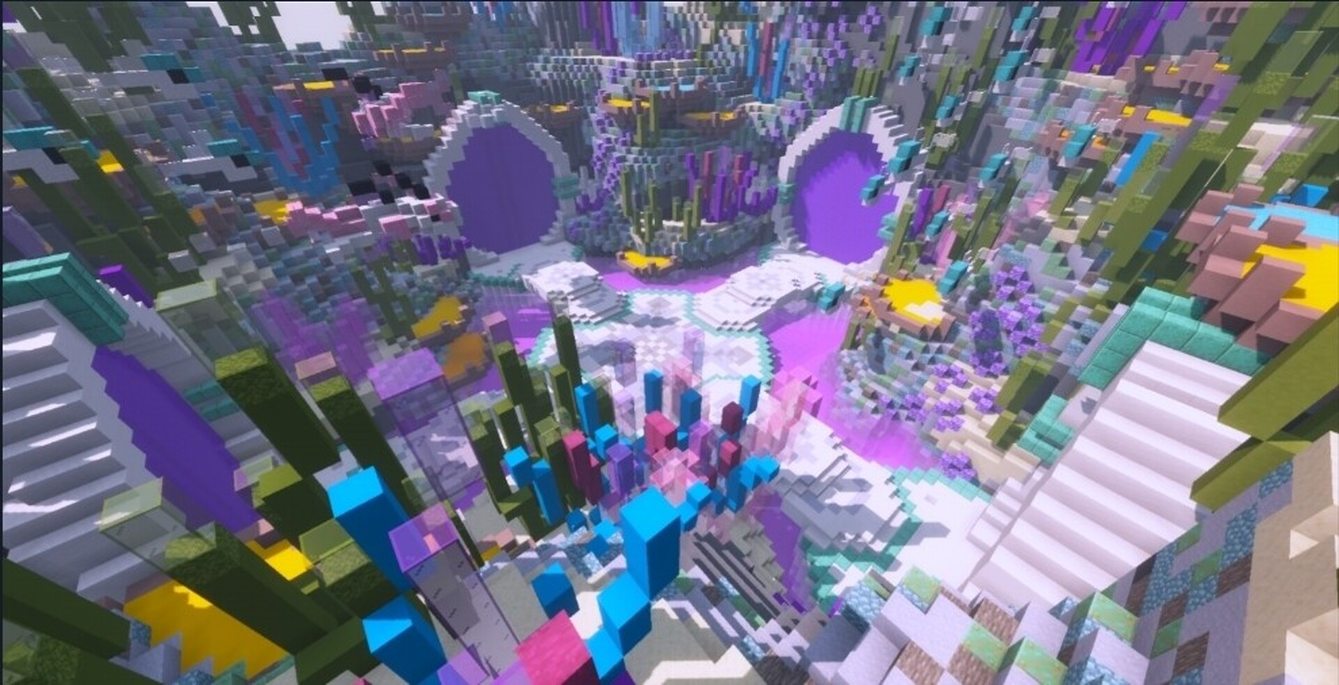 Purple Coral Theme Hub/ Lobby (4 Portals) Minecraft Map