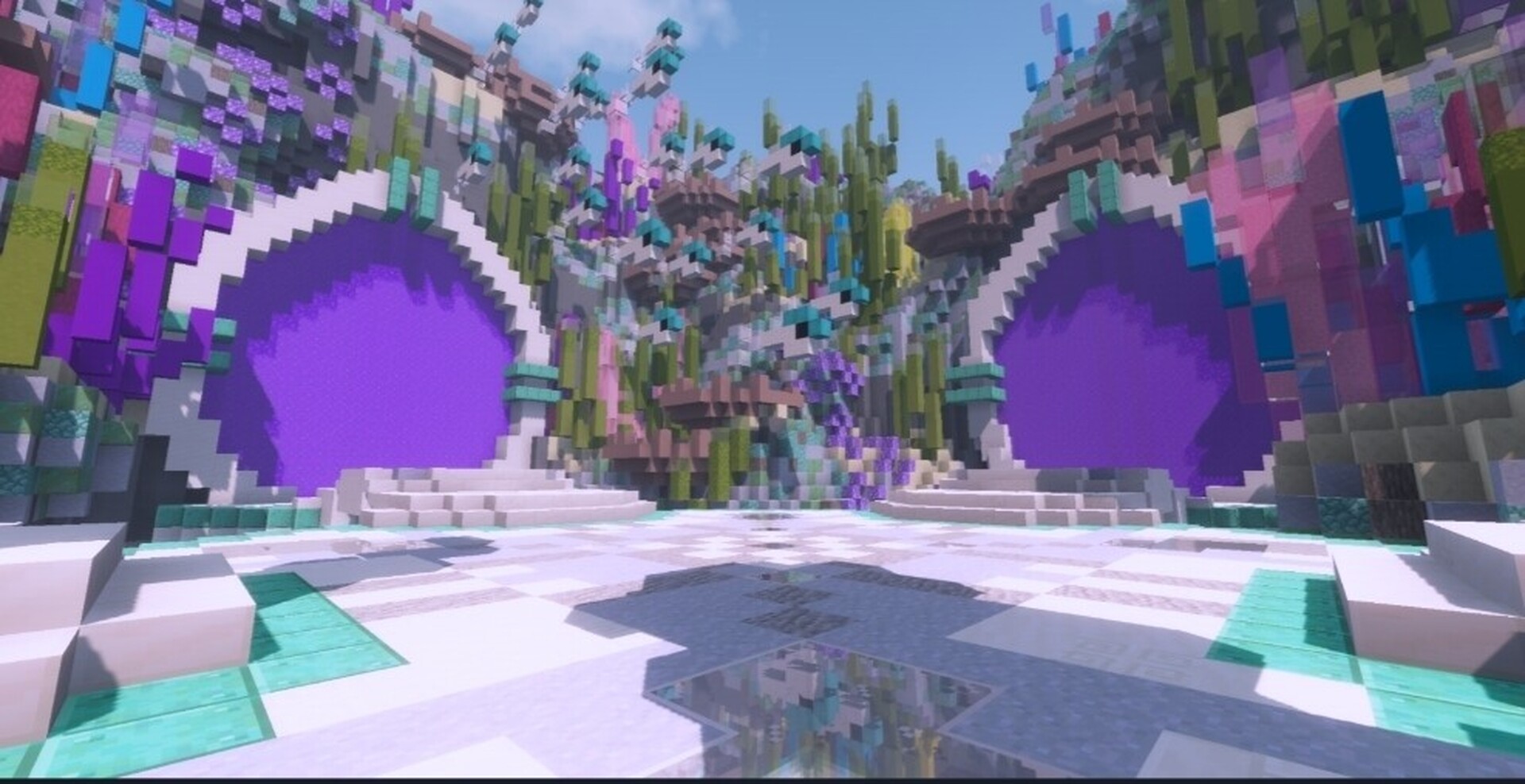 Purple Coral Theme Hub/ Lobby (4 Portals) Minecraft Map
