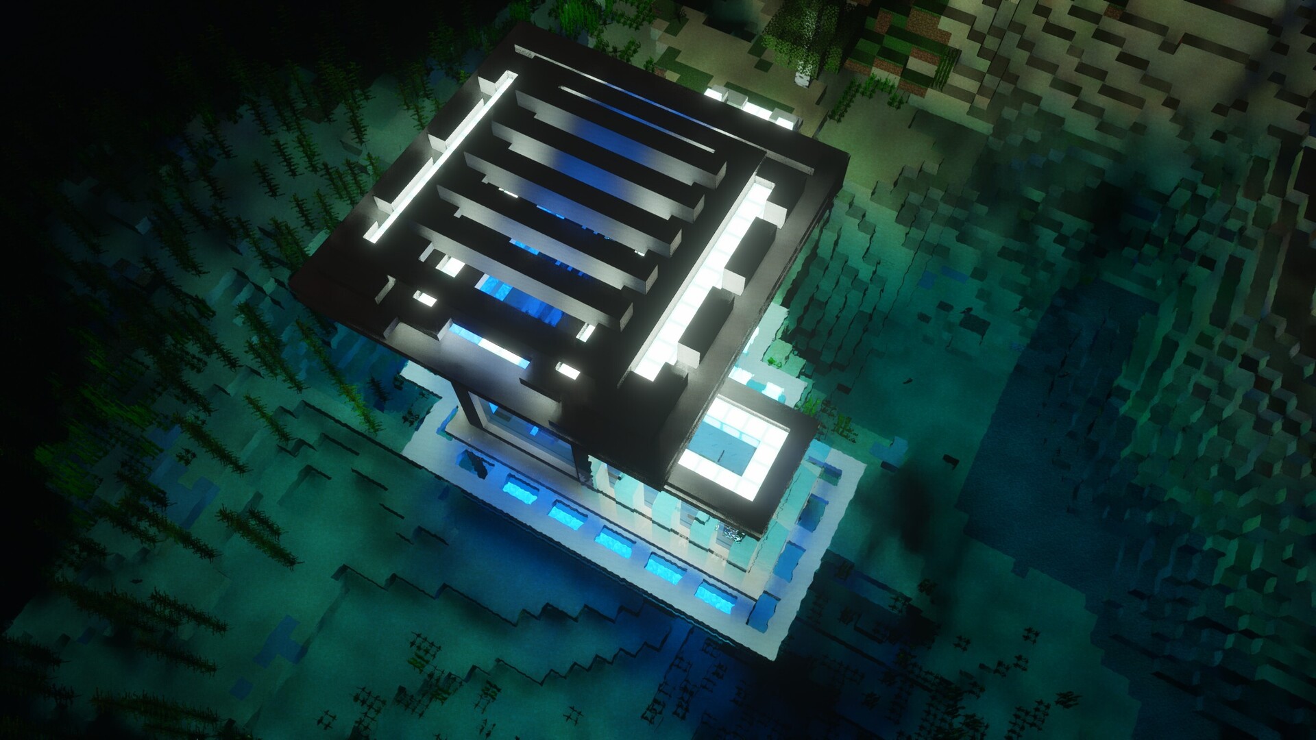 1.18/19 Underwater Modern House #6 (Vanilla, Mod-Free) Minecraft Map