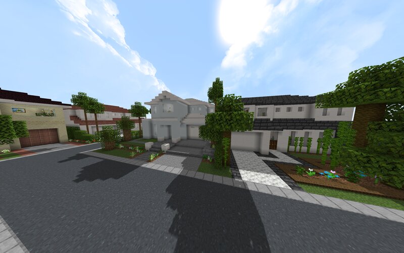 Modern Suburban Neighborhood Minecraft Map