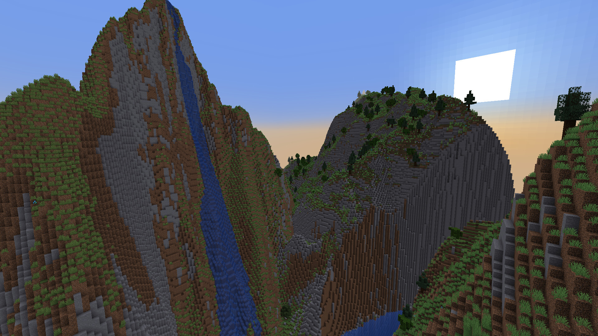 Custom terraformed mountains for spawn (Paradisecraft) Minecraft Map