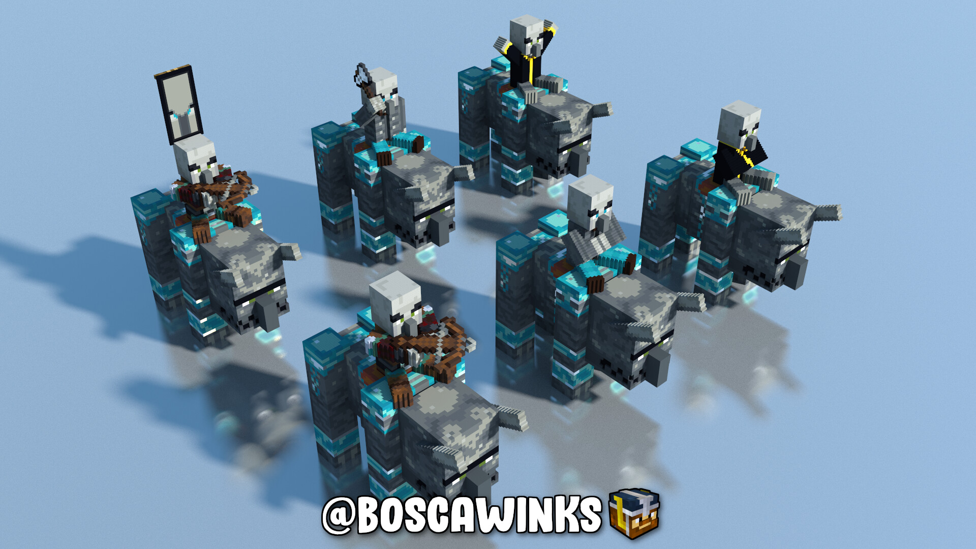 Ravager Jockey Mob Statues Minecraft Map