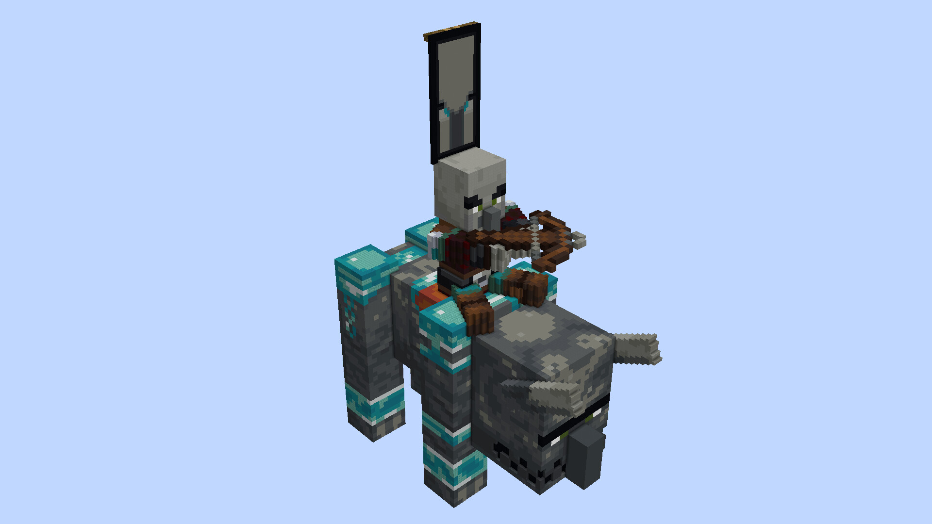Ravager Jockey Mob Statues Minecraft Map