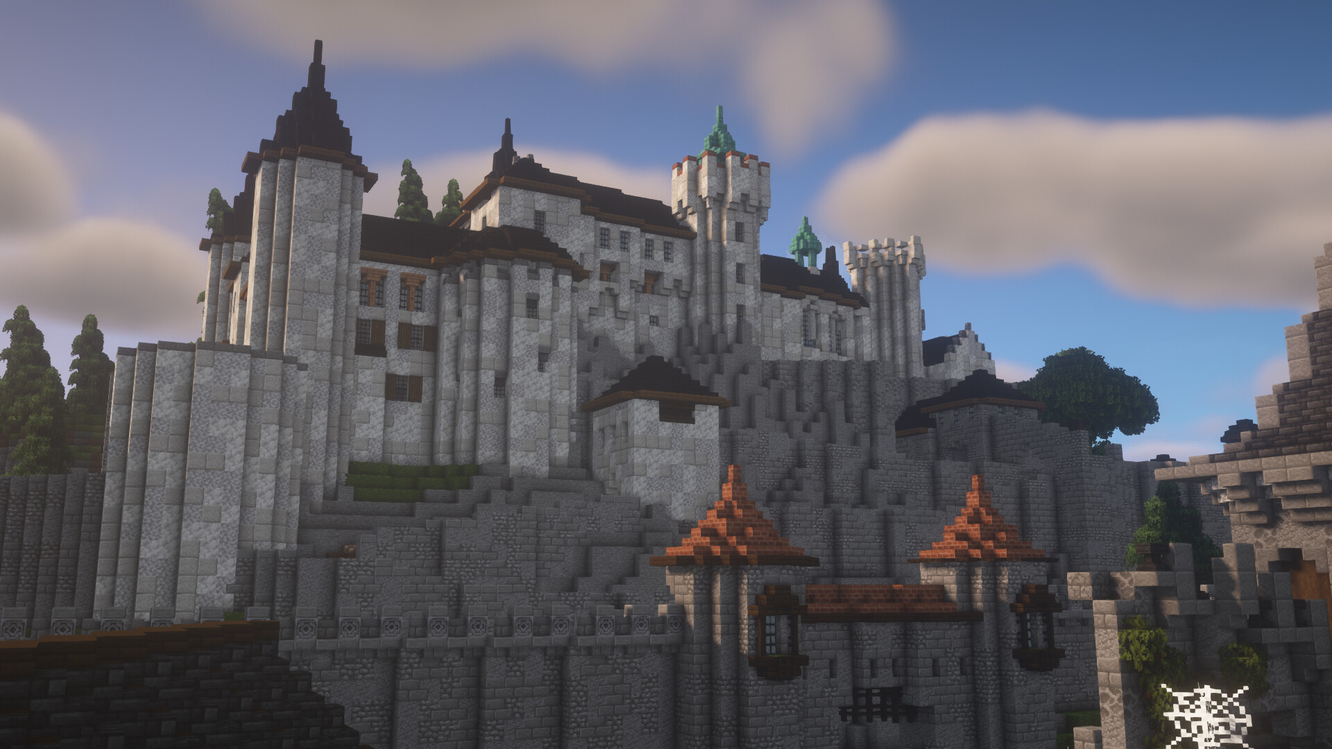 Large city castle in the mountains Minecraft Map