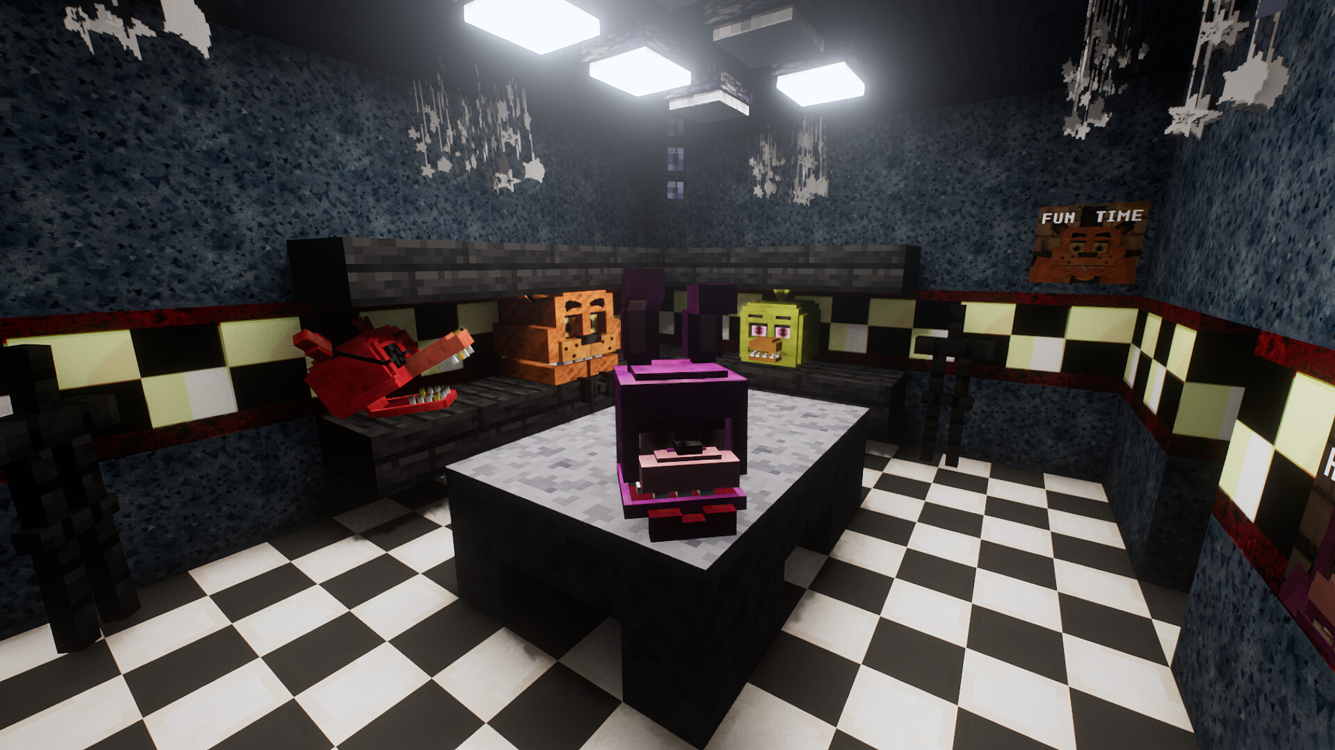 Fnaf Untangled - Ray Tracing Java Edition Minecraft Map