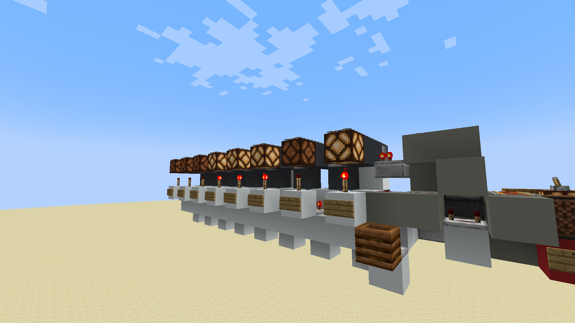 Binary counter with dispensers (Tileable, No pistons, Constant reset ...
