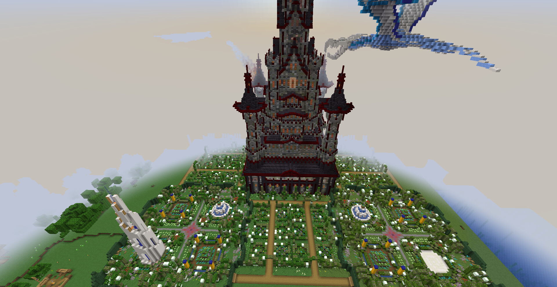 Spawn with gardens and dragons Build by me MEGA777 Minecraft Map