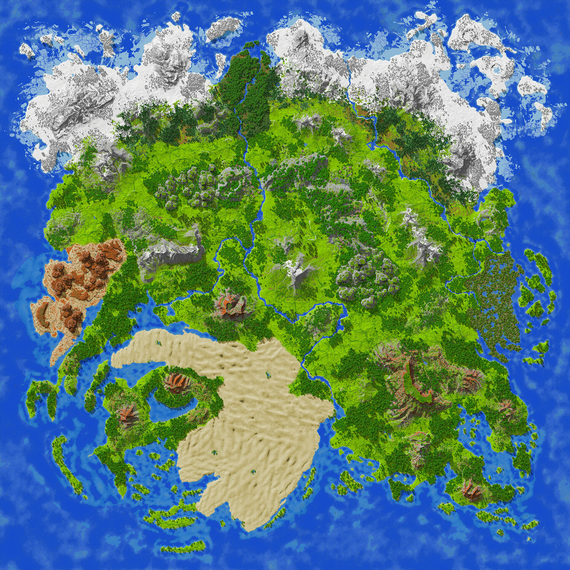 Grezis - 8000x8000 | 1.19+ | Landscape & Survival Map | Dungeon ...