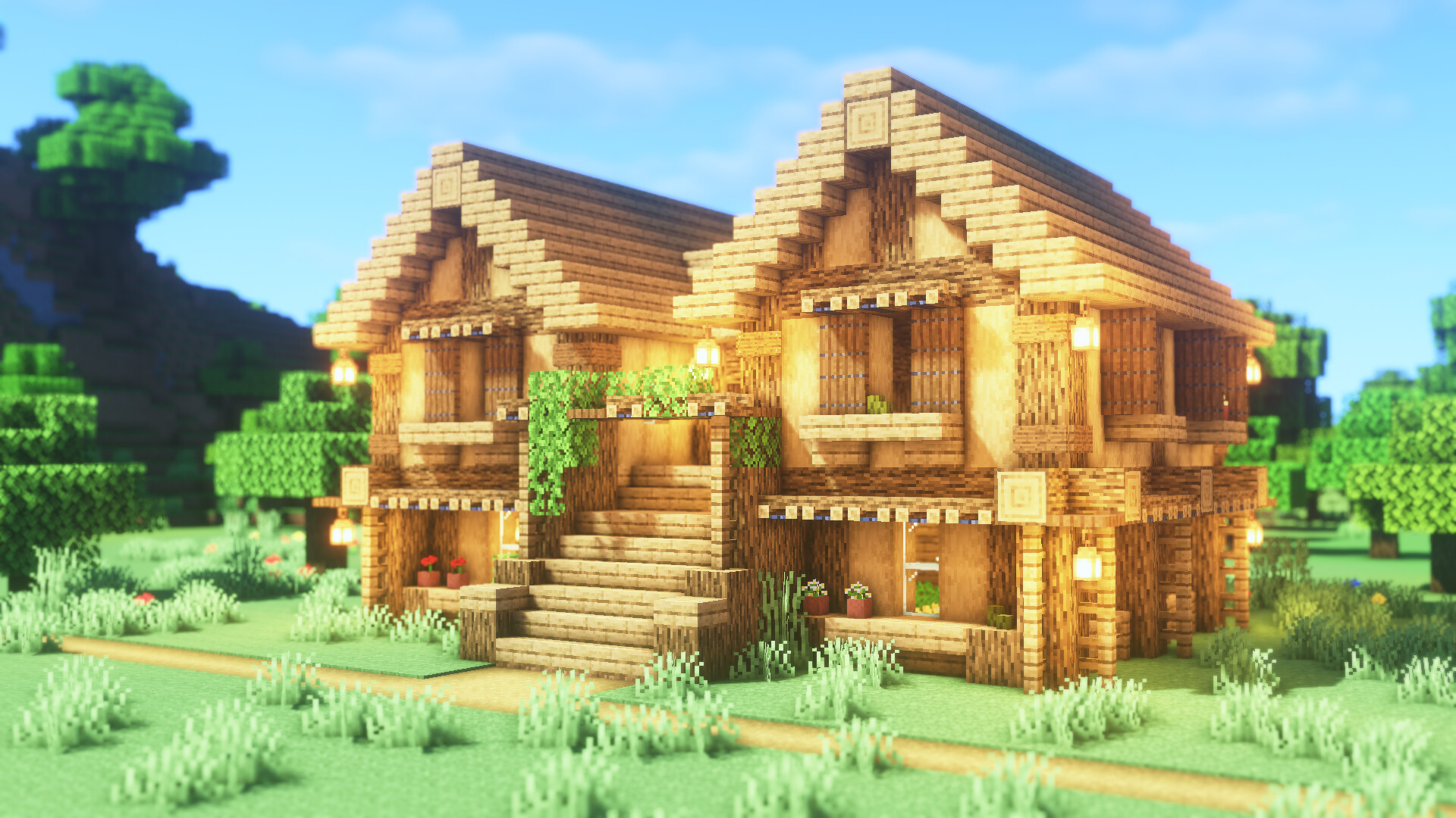 ⚒️ Minecraft | How To Build a Oak Starter Survival House Minecraft Map