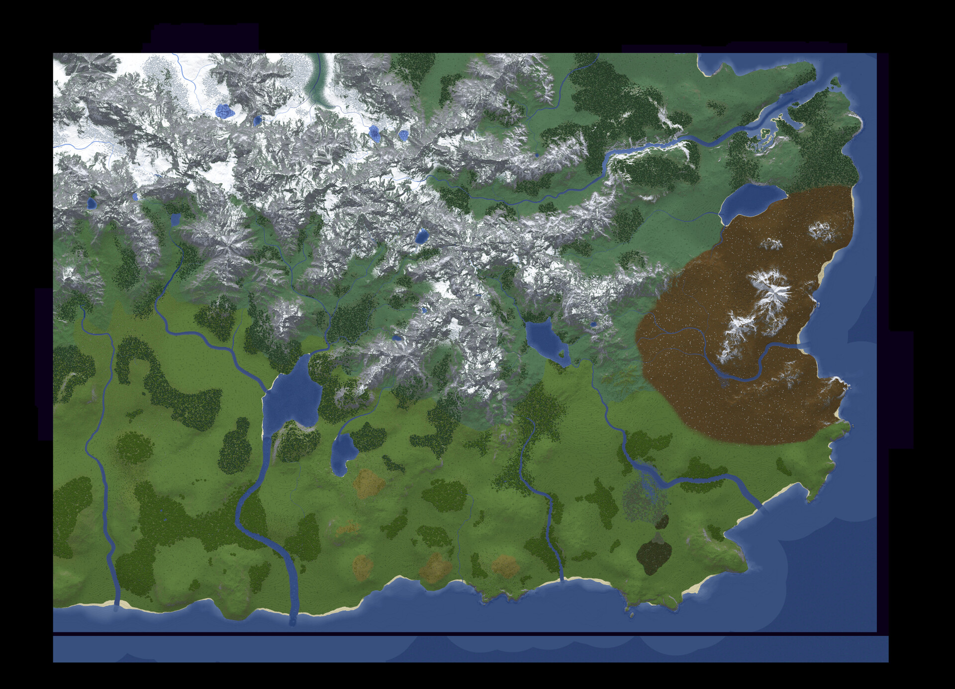 Mountainous Terrain | 8000 x 6000 | Java Edition | 1.18+ Minecraft Map