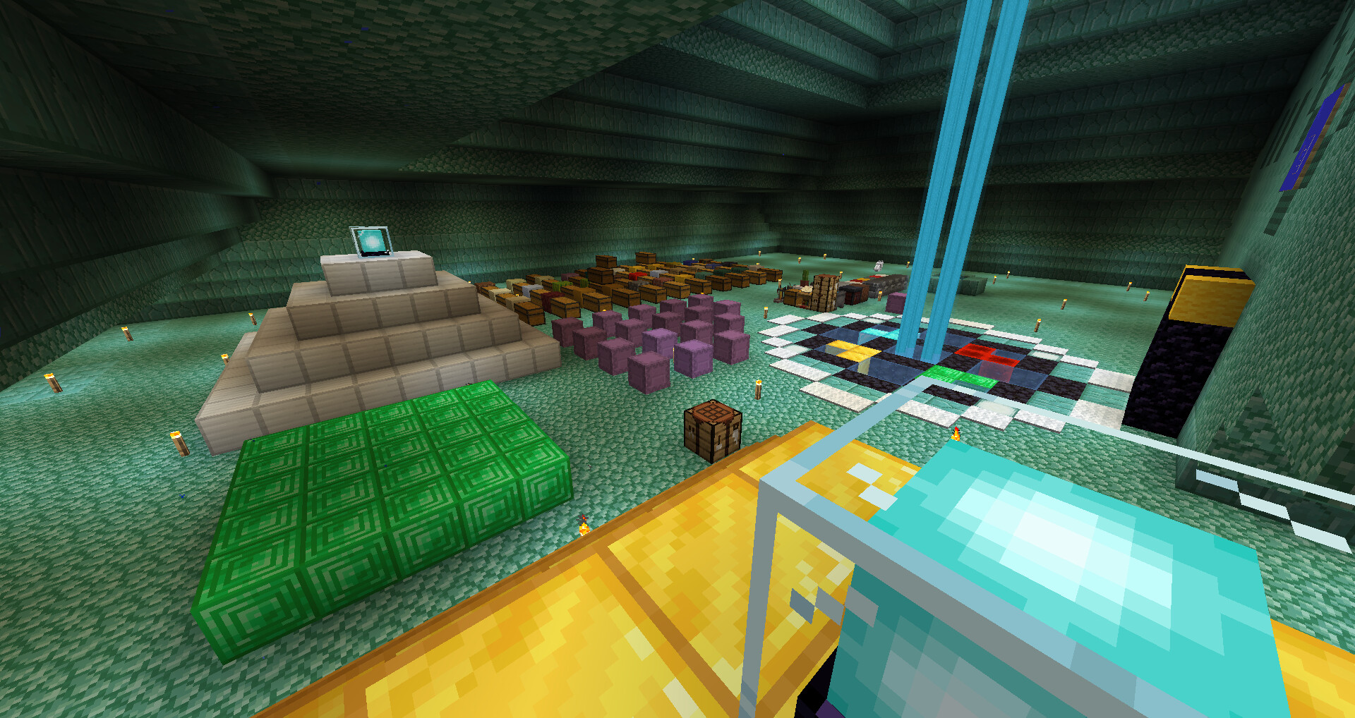 Drained ocean monument with interior survival Minecraft Map