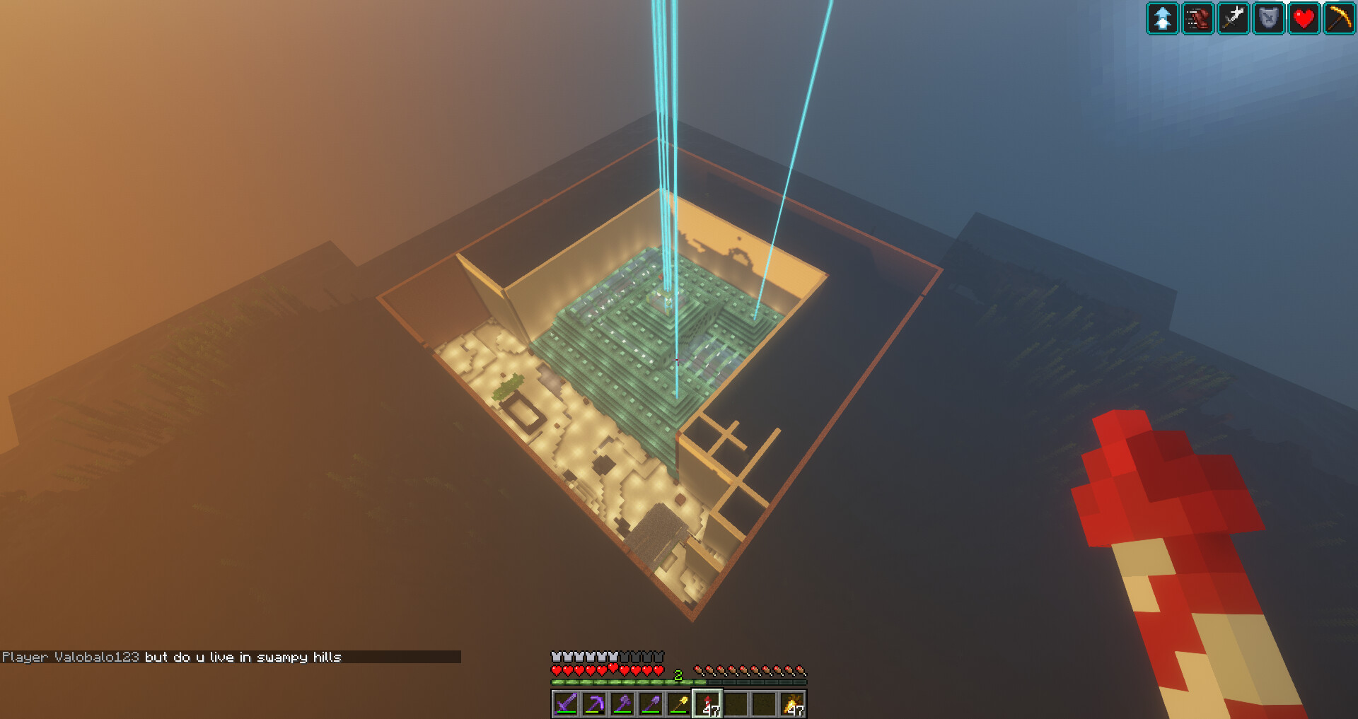 Drained ocean monument with interior survival Minecraft Map