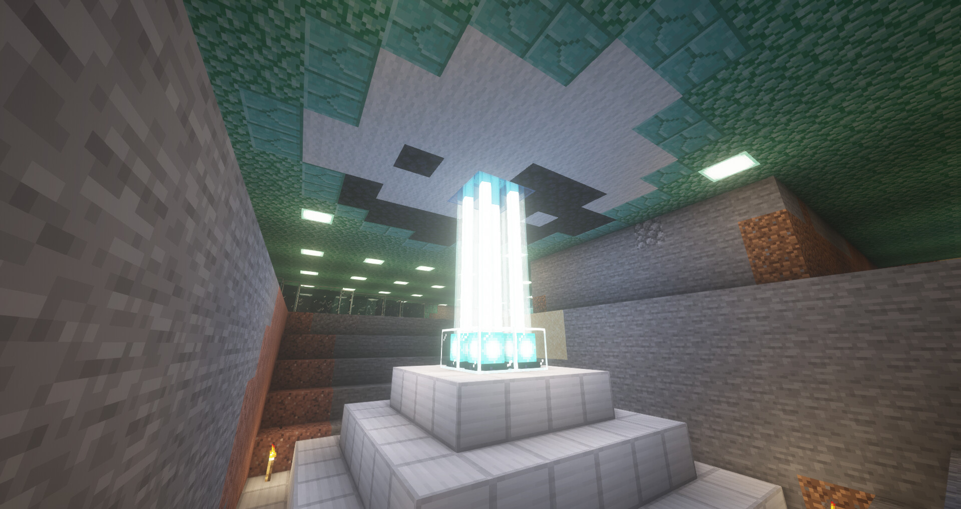 Drained ocean monument with interior survival Minecraft Map