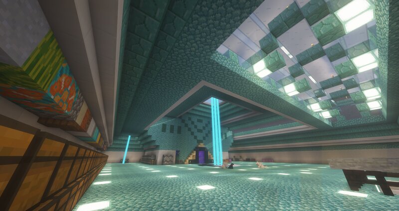 Drained ocean monument with interior survival Minecraft Map
