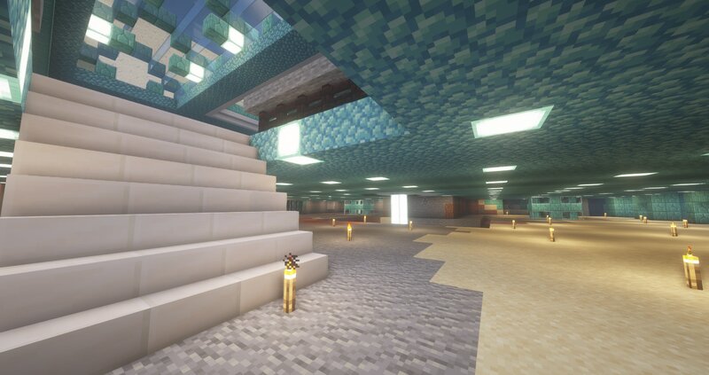 Drained ocean monument with interior survival Minecraft Map