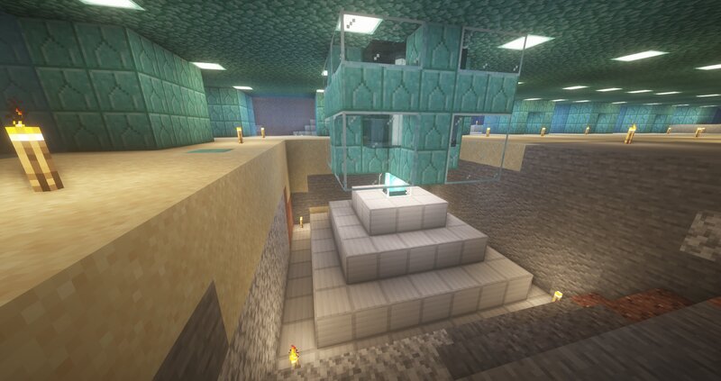 Drained ocean monument with interior survival Minecraft Map
