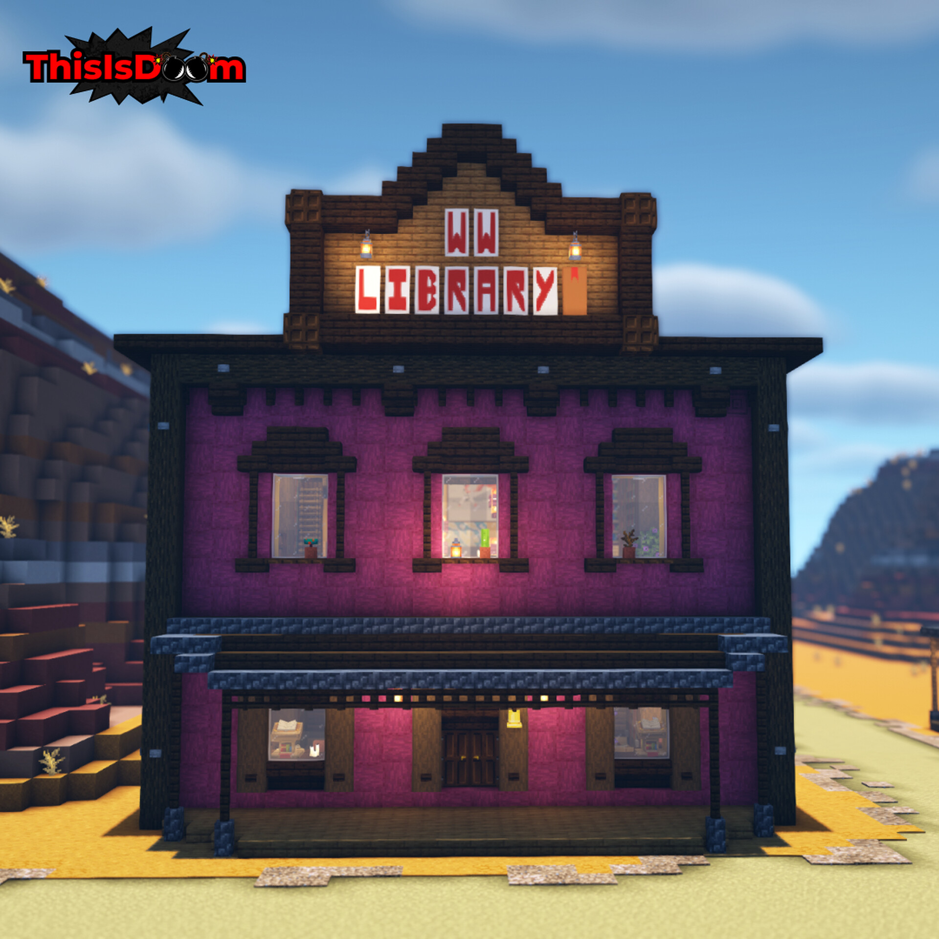 Wild West Library and Interior (Build and Litematic) Minecraft Map