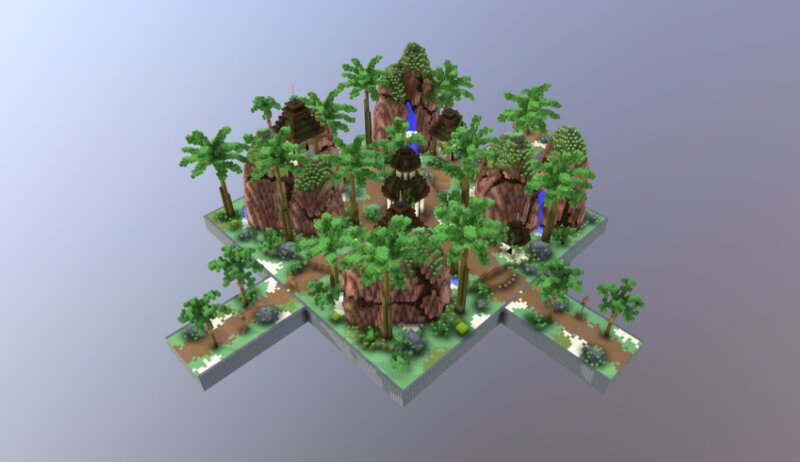 KitMap Spawn + Road ~ Tropical 110x110 Minecraft Map