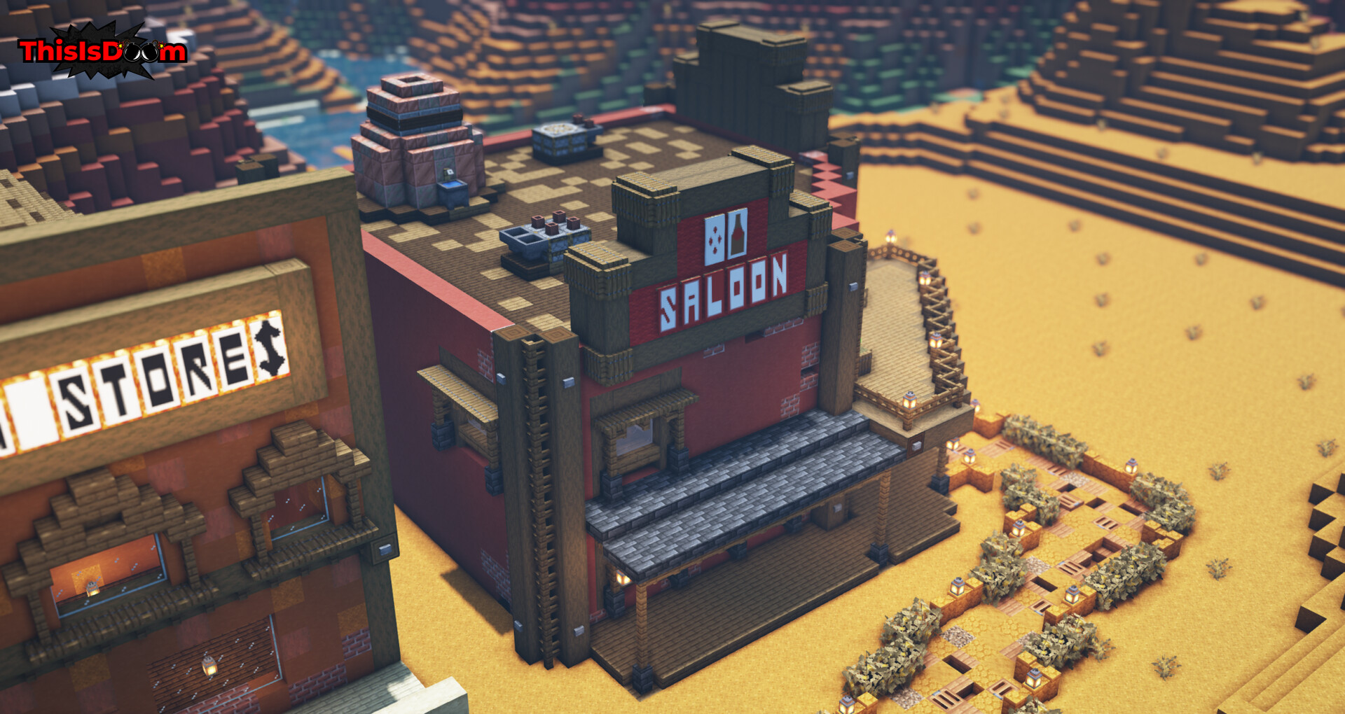 Wild West Saloon and Interior (Build and Litematic) Minecraft Map